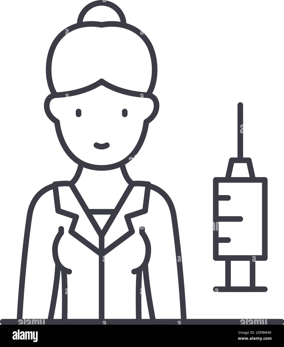 Nurse icon, linear isolated illustration, thin line vector, web design ...