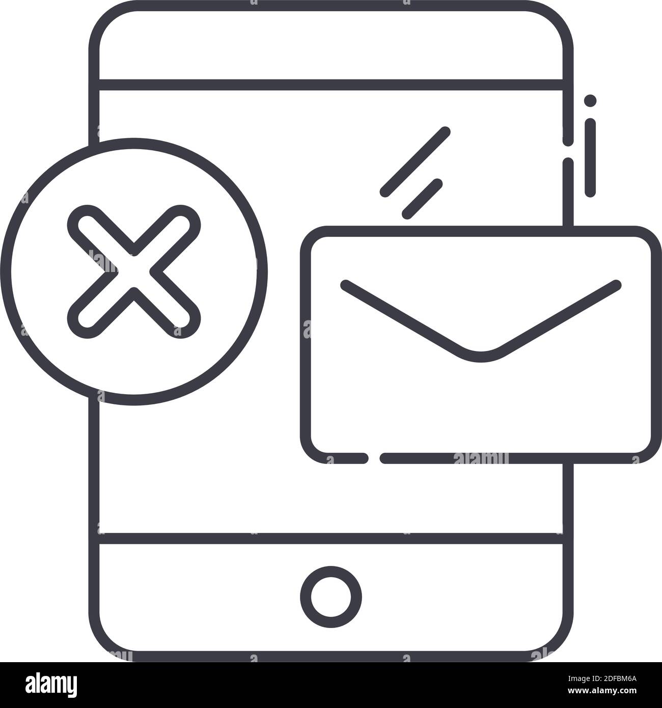 No spam icon, linear isolated illustration, thin line vector, web ...