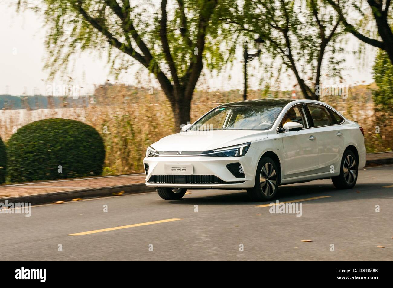 An R ER6 electric car being driven in the Songjiang District of ...