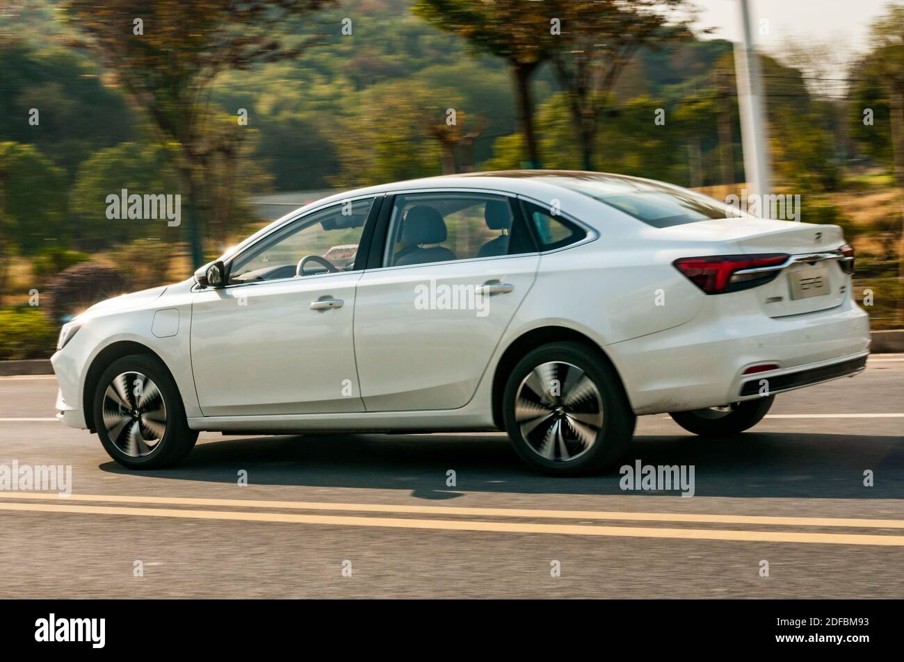 An R ER6 electric car being driven in the Songjiang District of ...