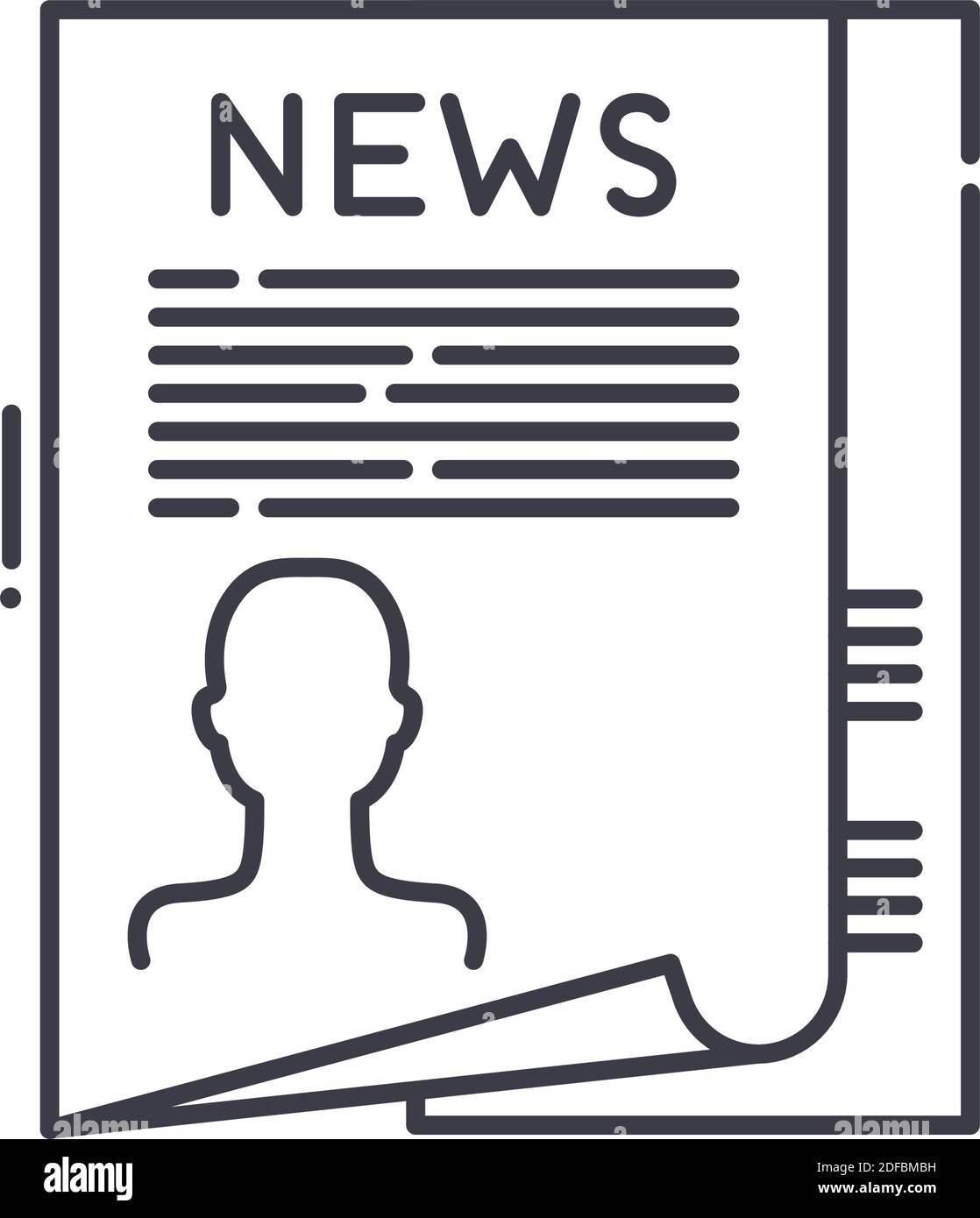 News icon, linear isolated illustration, thin line vector, web design ...