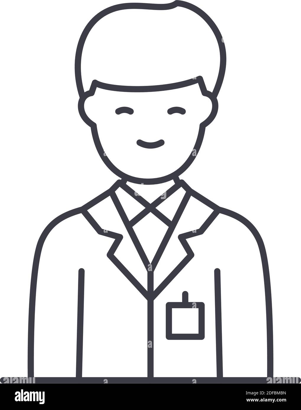 Office employee icon, linear isolated illustration, thin line vector ...