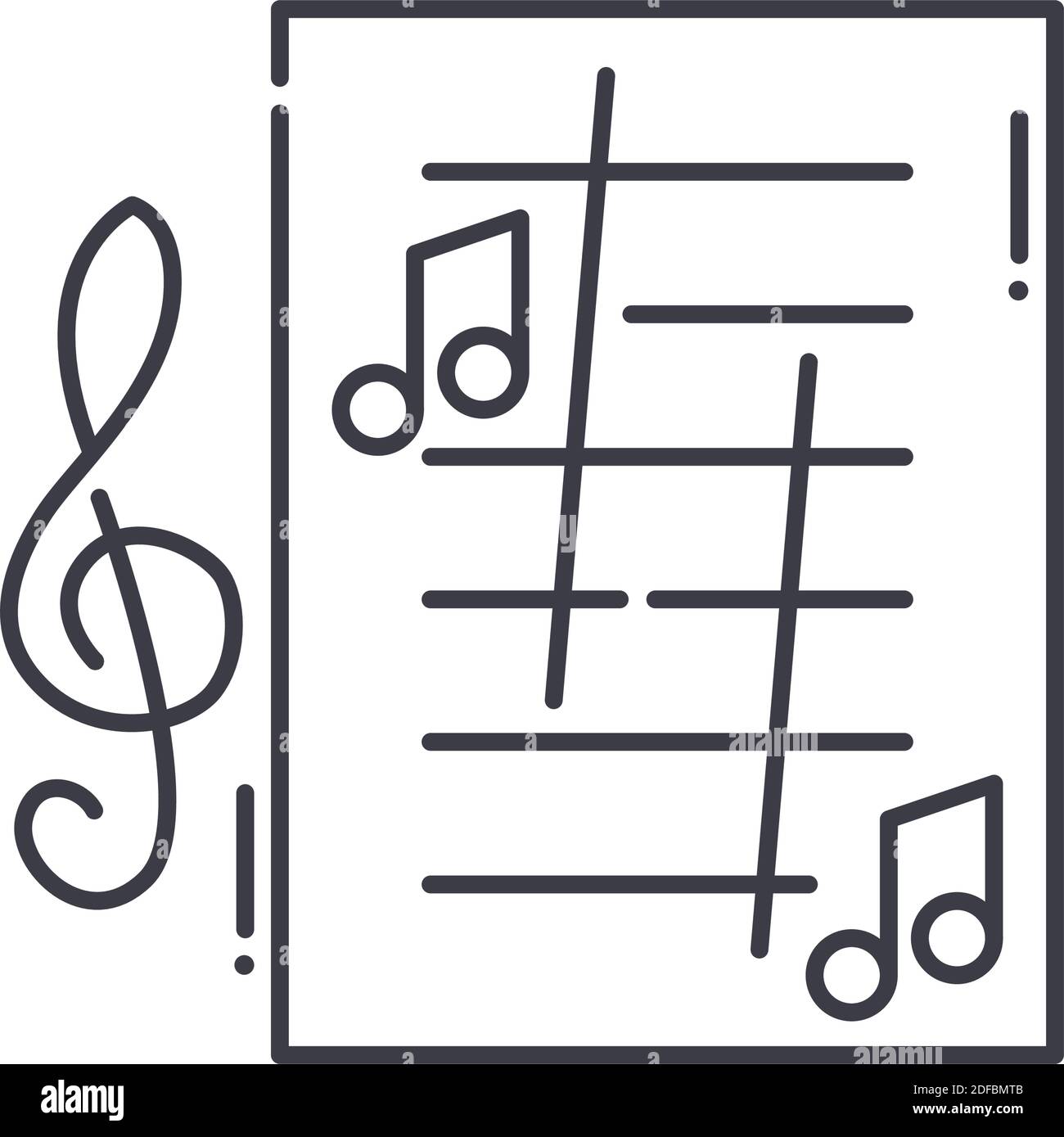 Note concept icon, linear isolated illustration, thin line vector, web ...