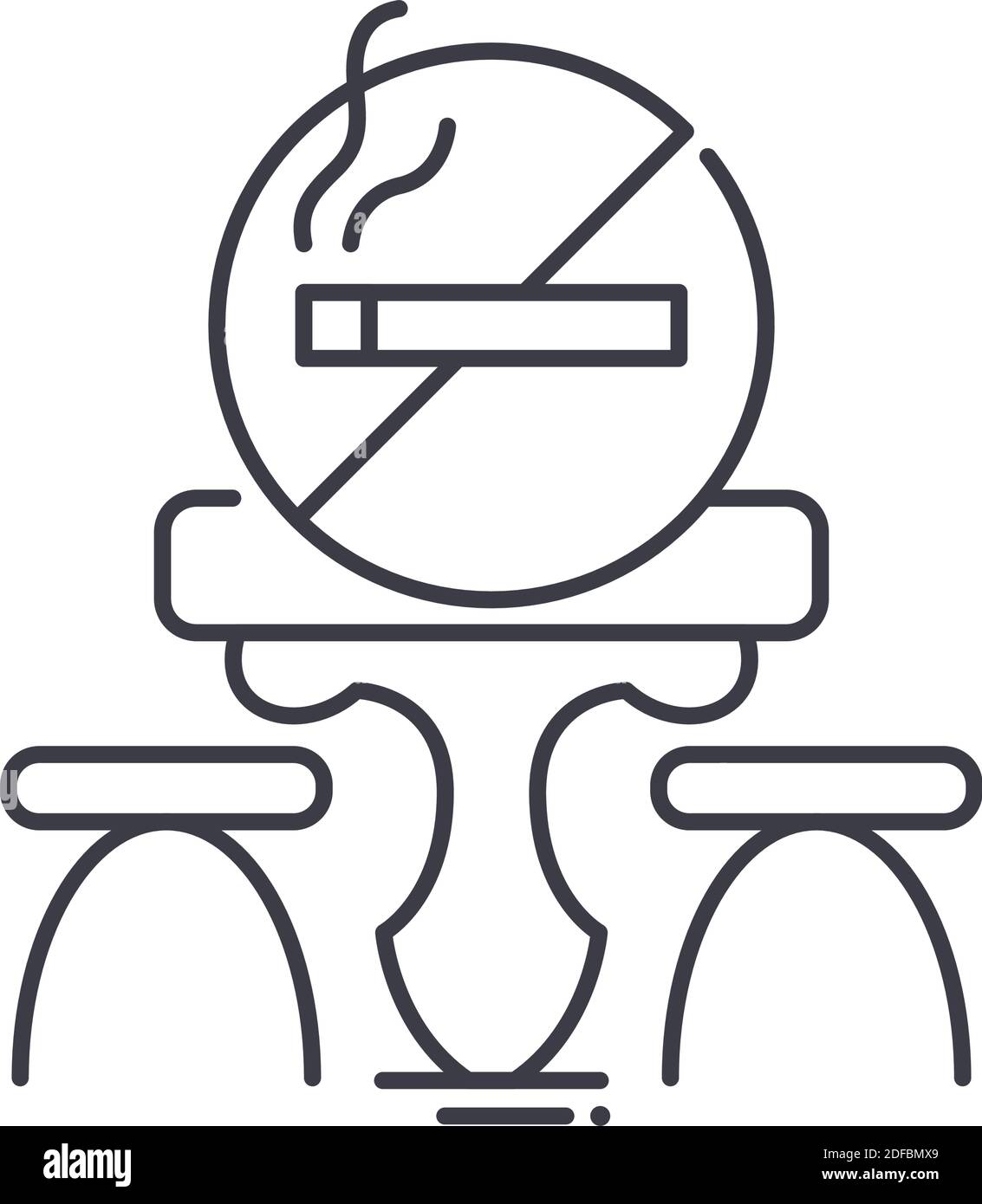 No smoking area icon, linear isolated illustration, thin line vector ...