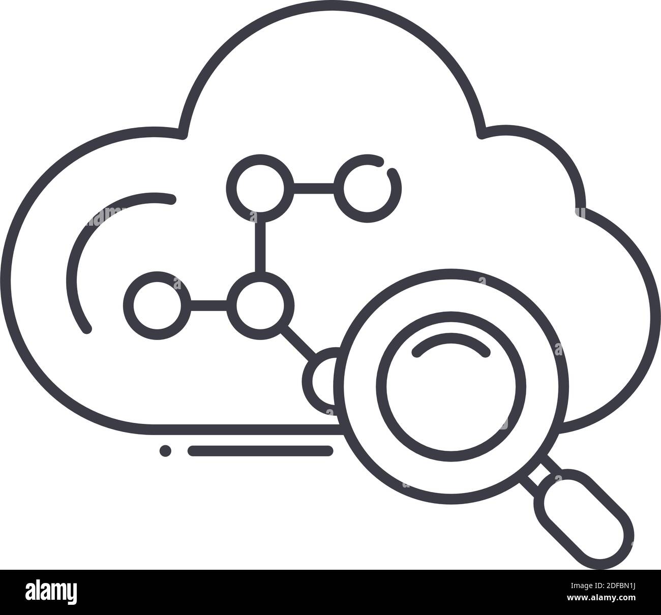 Network analysis icon, linear isolated illustration, thin line vector ...
