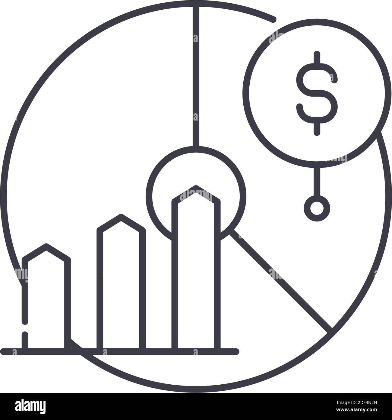 Net income icon, linear isolated illustration, thin line vector, web ...