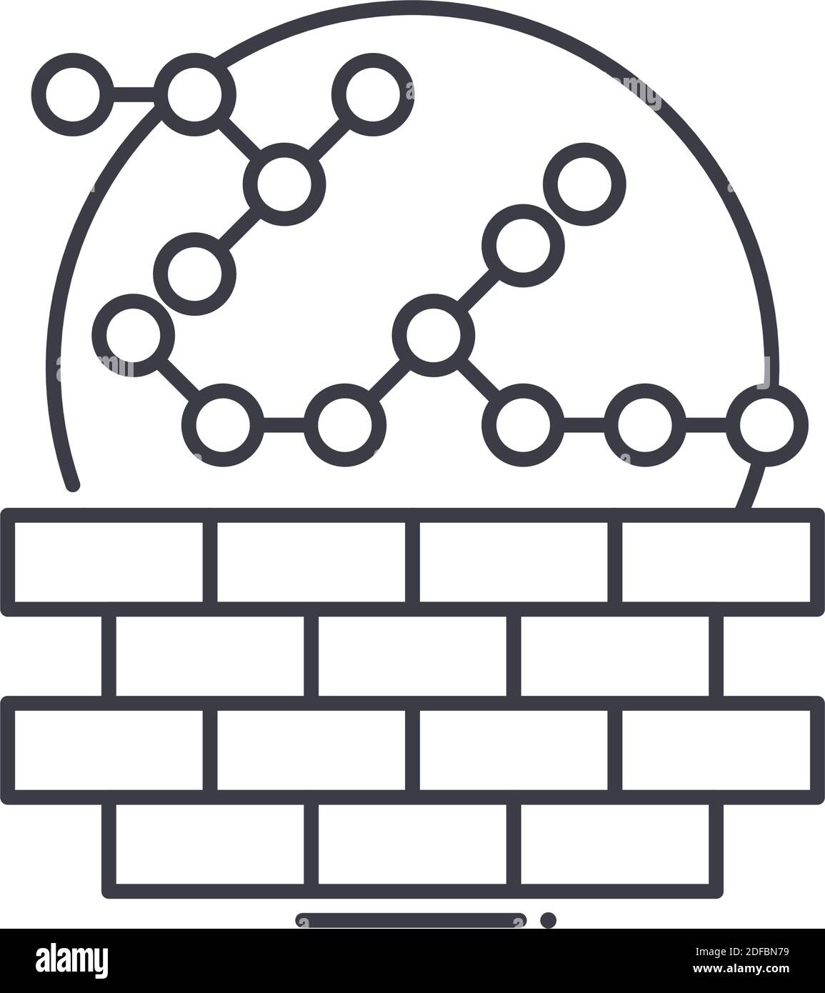 Network firewall icon, linear isolated illustration, thin line vector ...