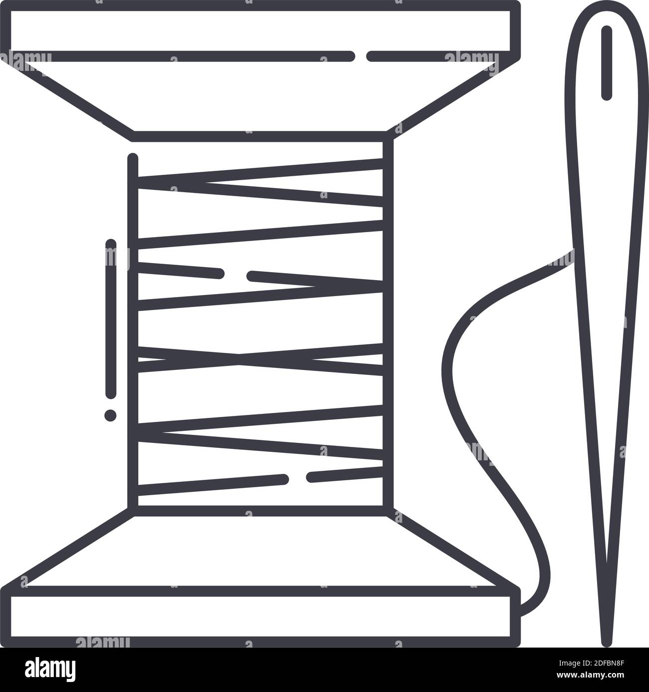 Needle & thread icon, linear isolated illustration, thin line vector ...