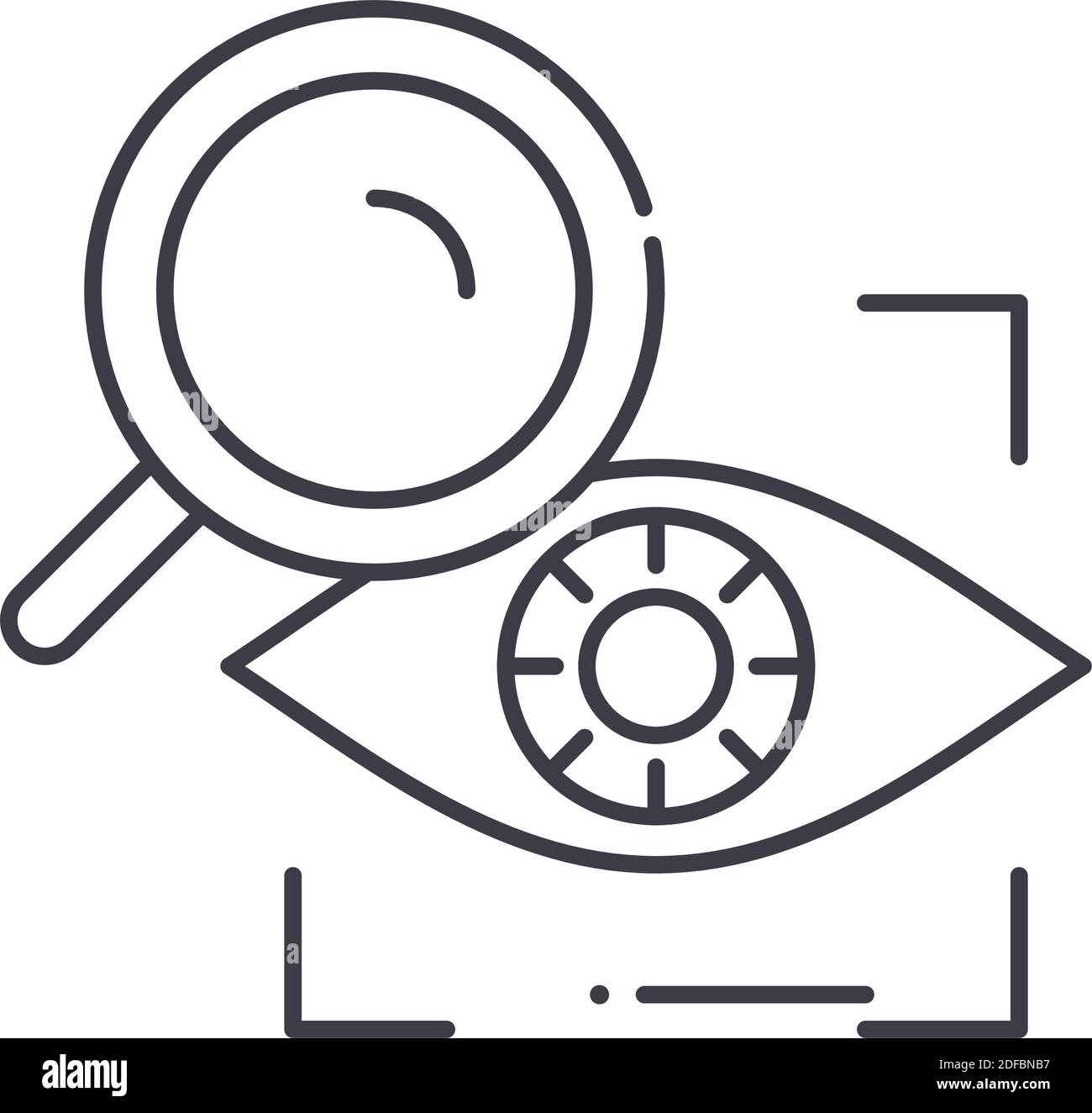 Observation icon, linear isolated illustration, thin line vector, web ...