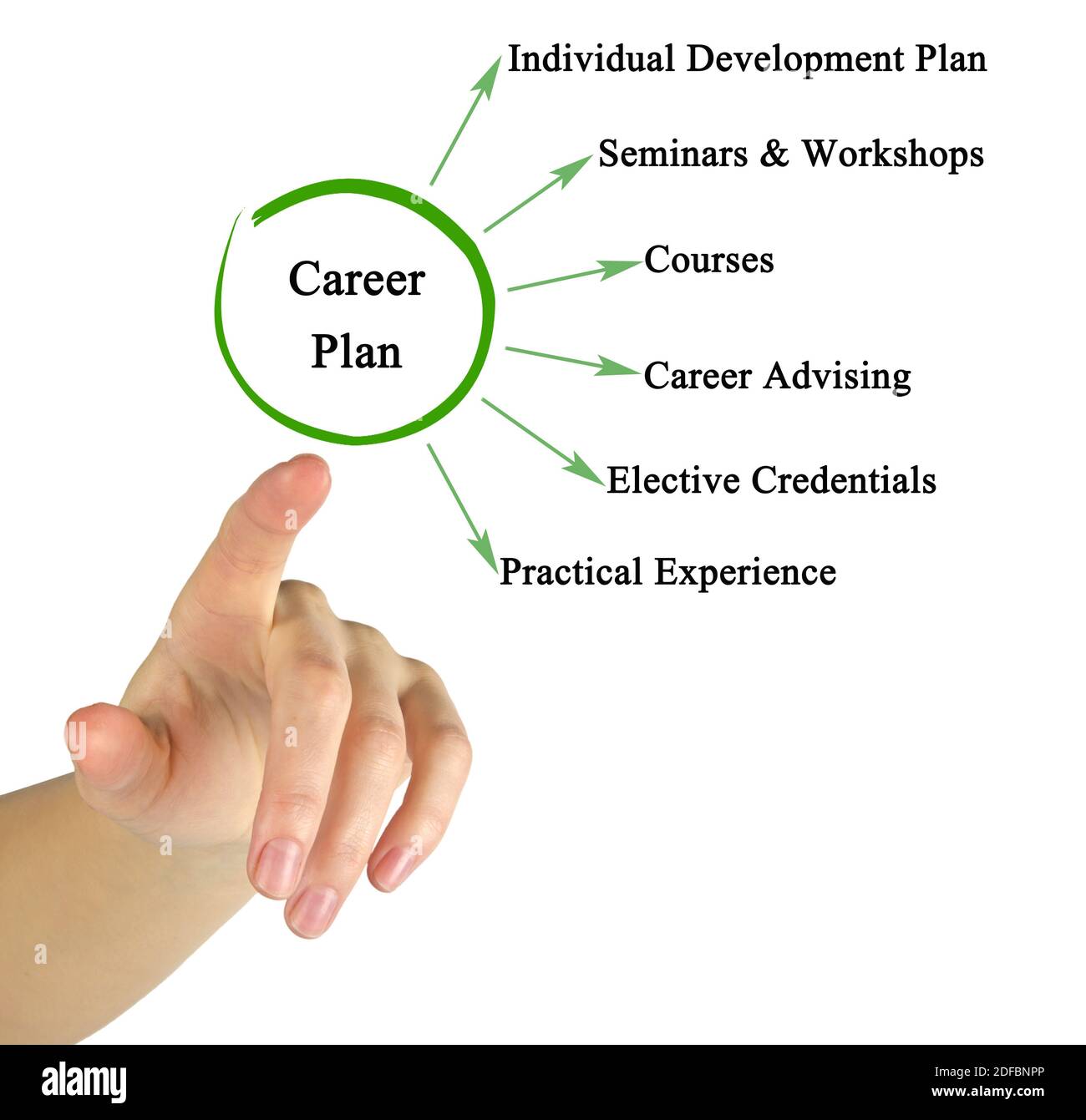 Six Components of Career Plan Stock Photo - Alamy