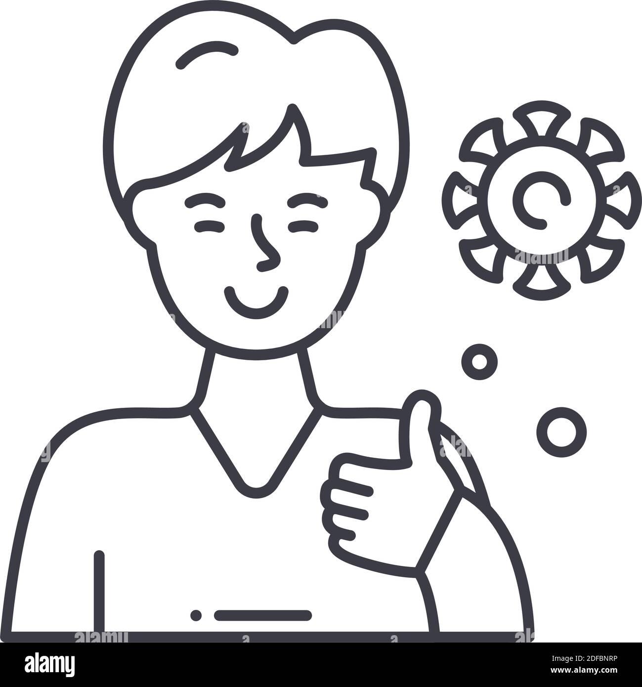 No symptoms icon, linear isolated illustration, thin line vector, web ...