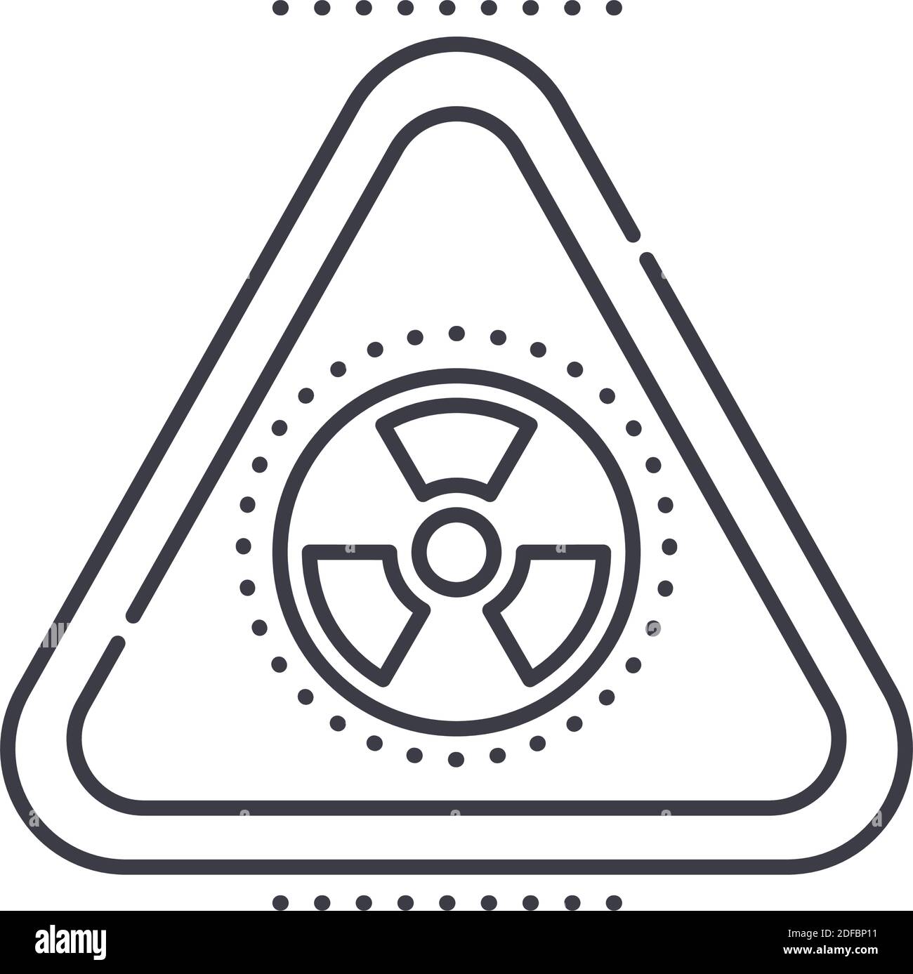Nuclear label icon, linear isolated illustration, thin line vector, web ...