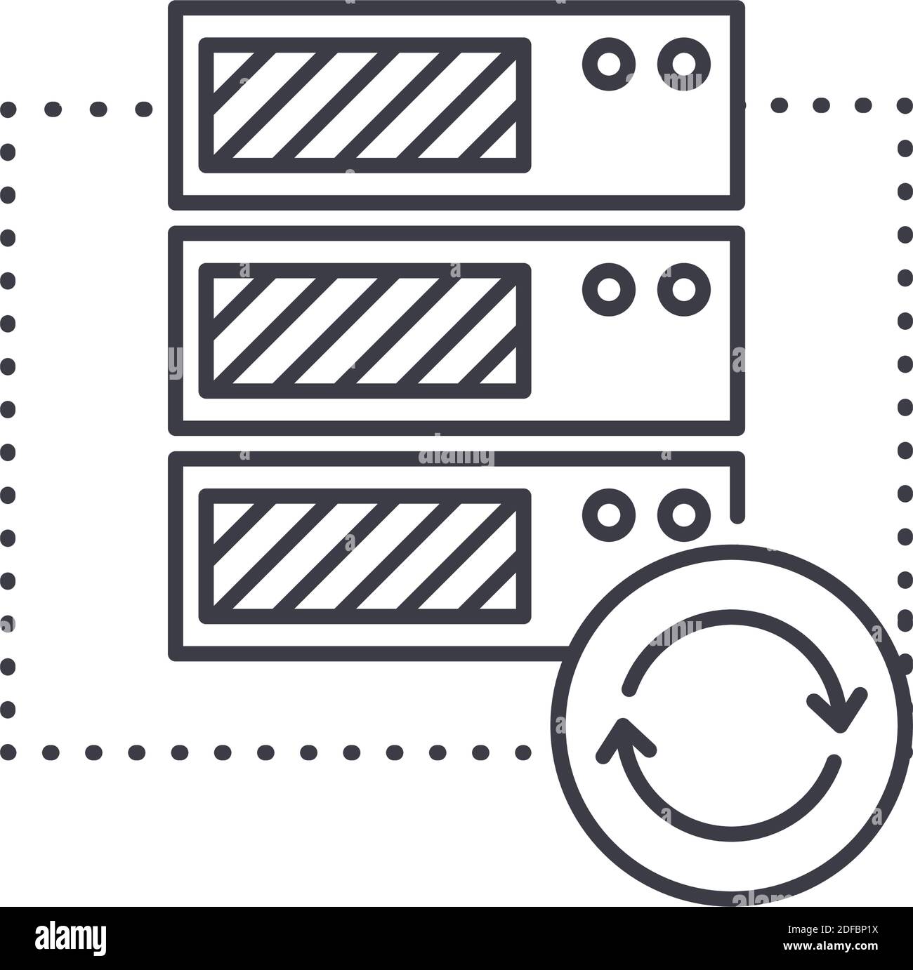 Networking icon, linear isolated illustration, thin line vector, web ...
