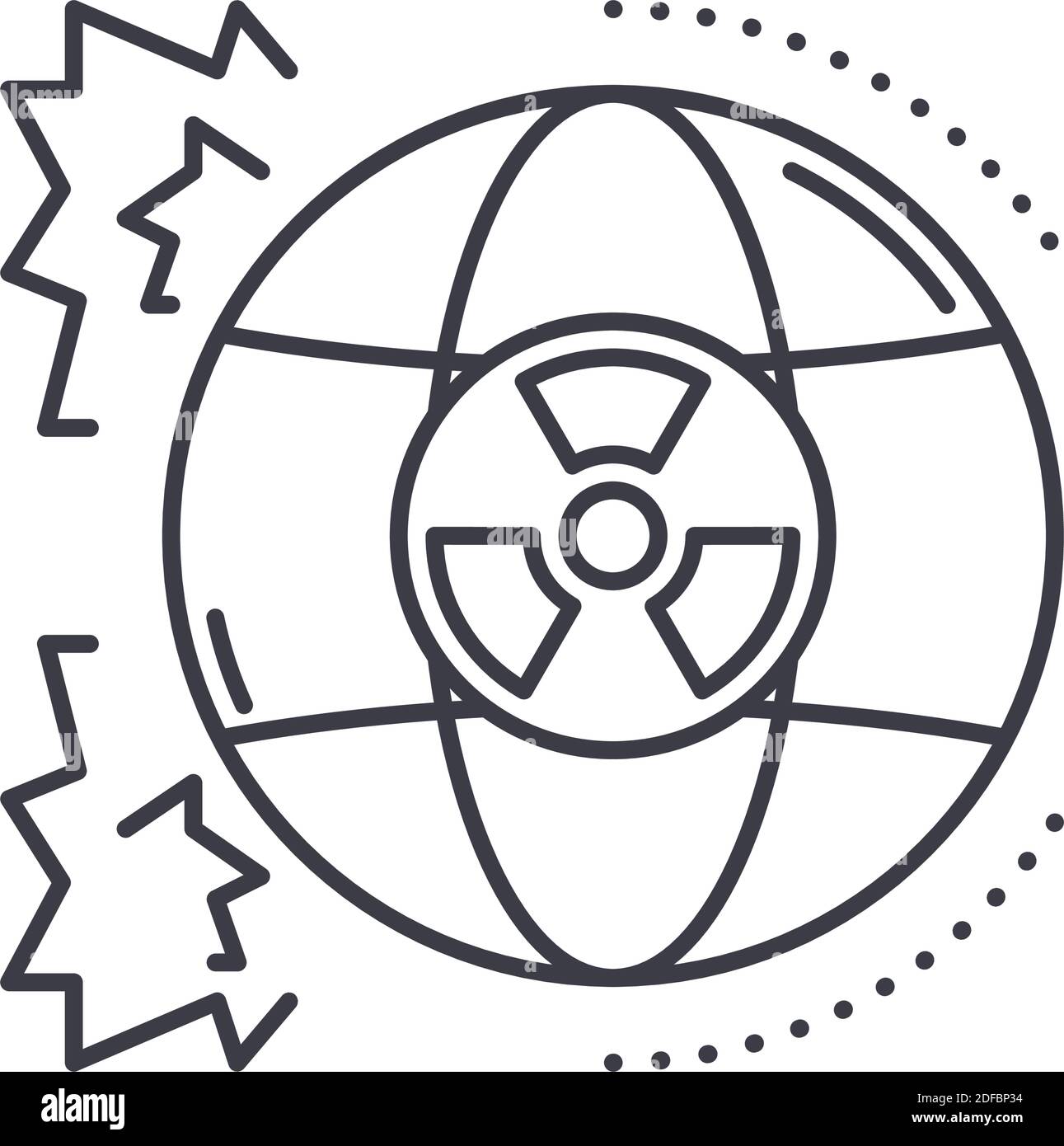 Nuclear war icon, linear isolated illustration, thin line vector, web ...