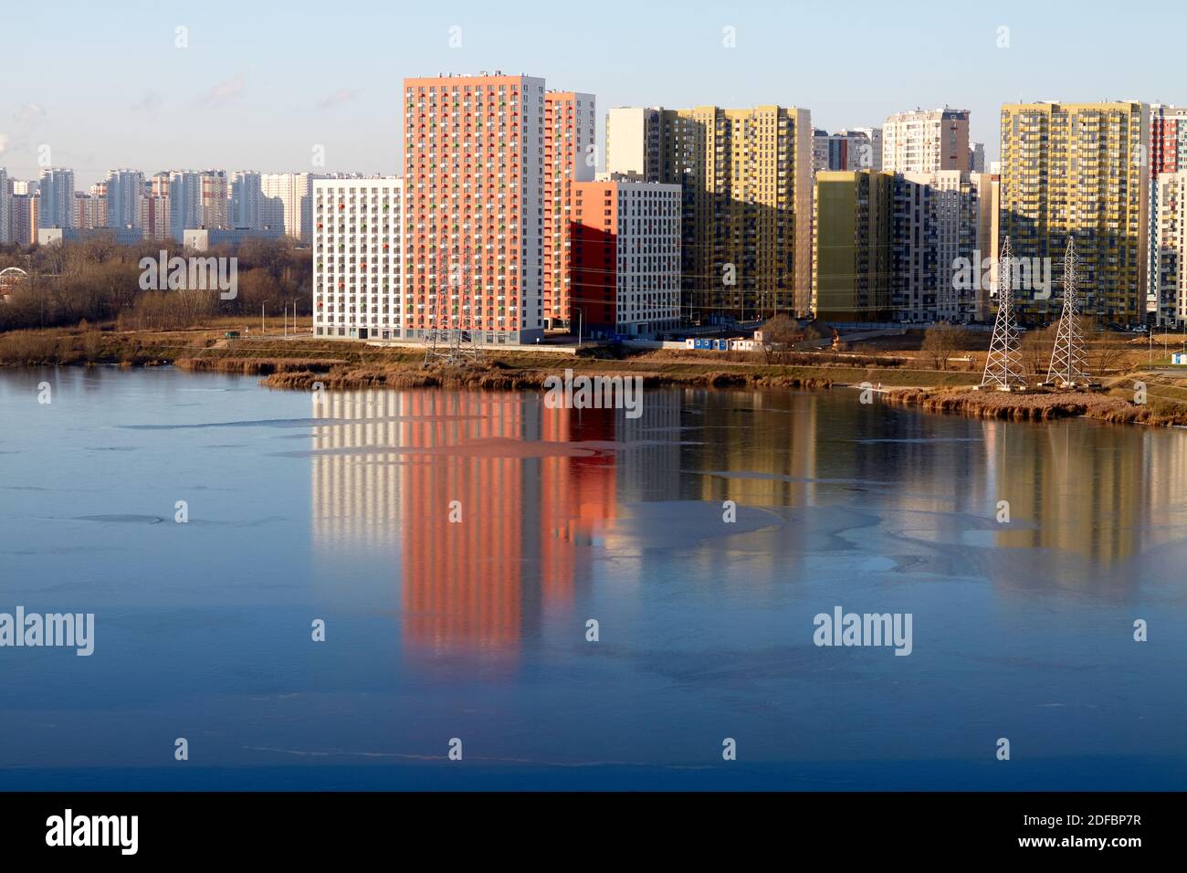 New colored residential buildings Stock Photo - Alamy
