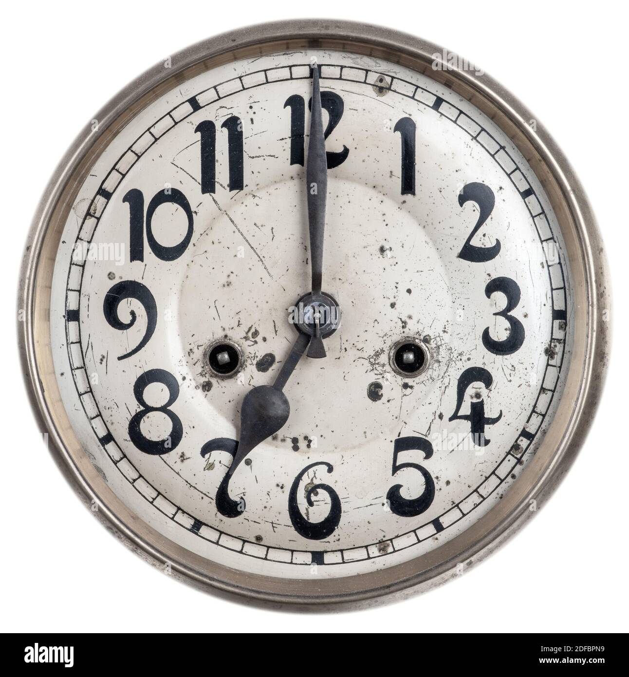 Vintage clock face isolated on a white background Stock Photo - Alamy