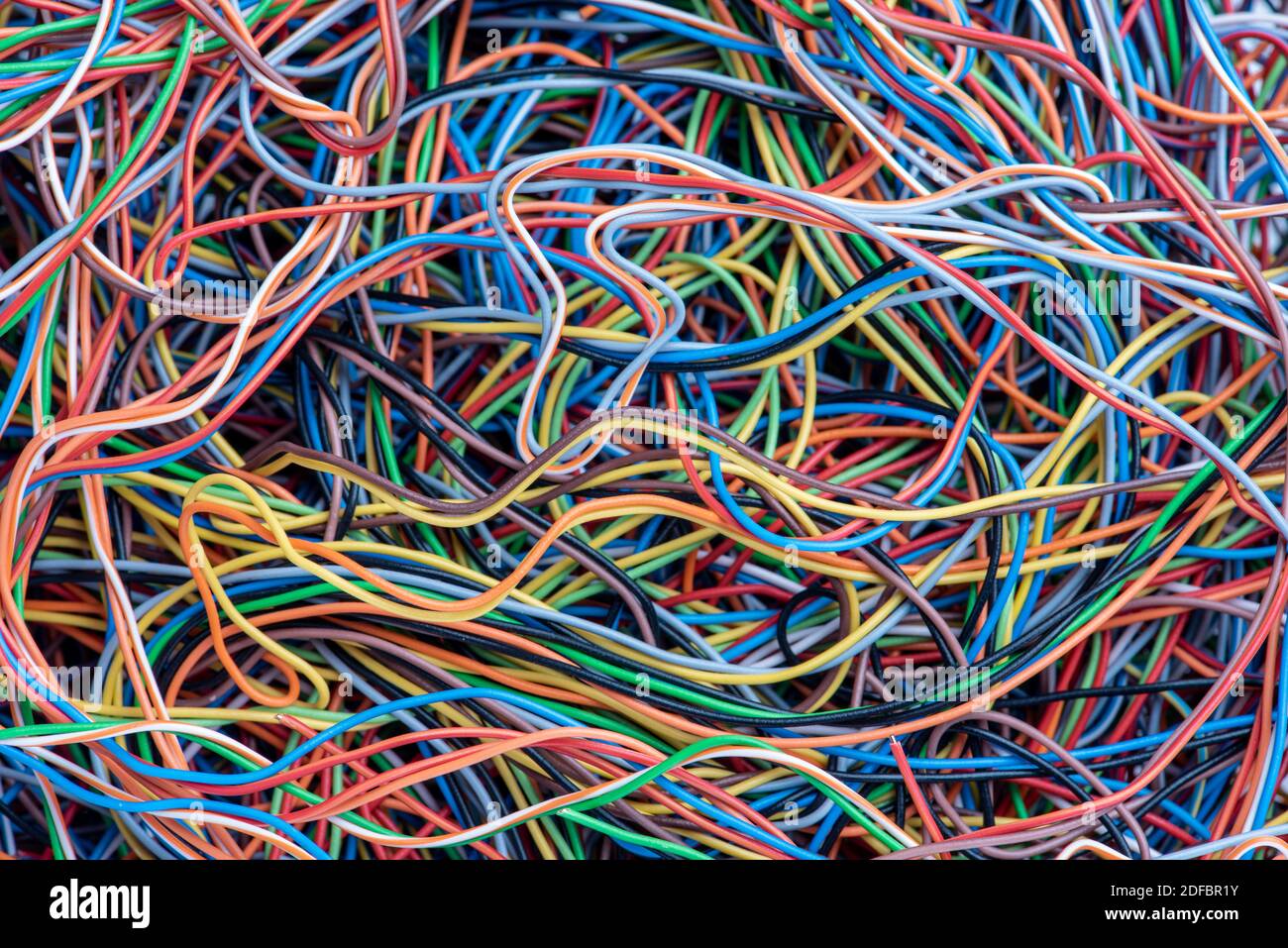 Colorful electrical cable and wire Stock Photo - Alamy