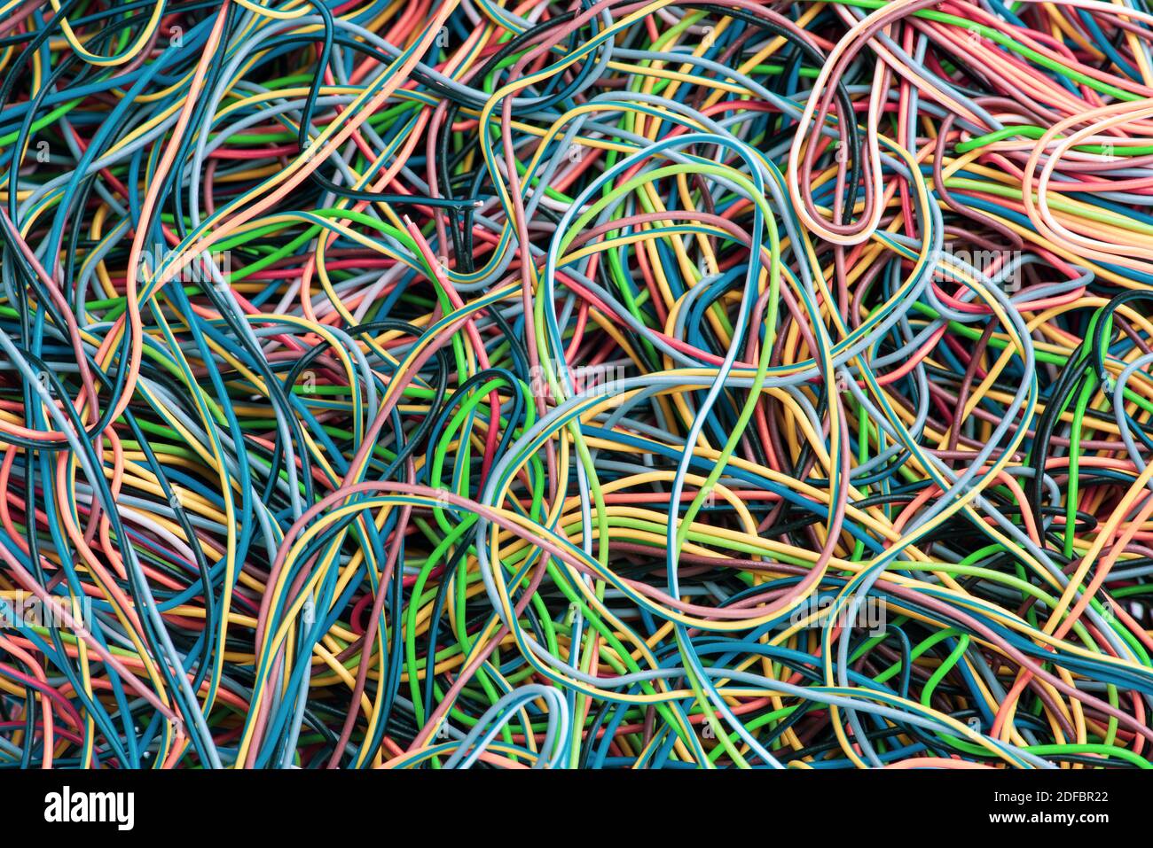Colorful electrical cable and wire Stock Photo - Alamy