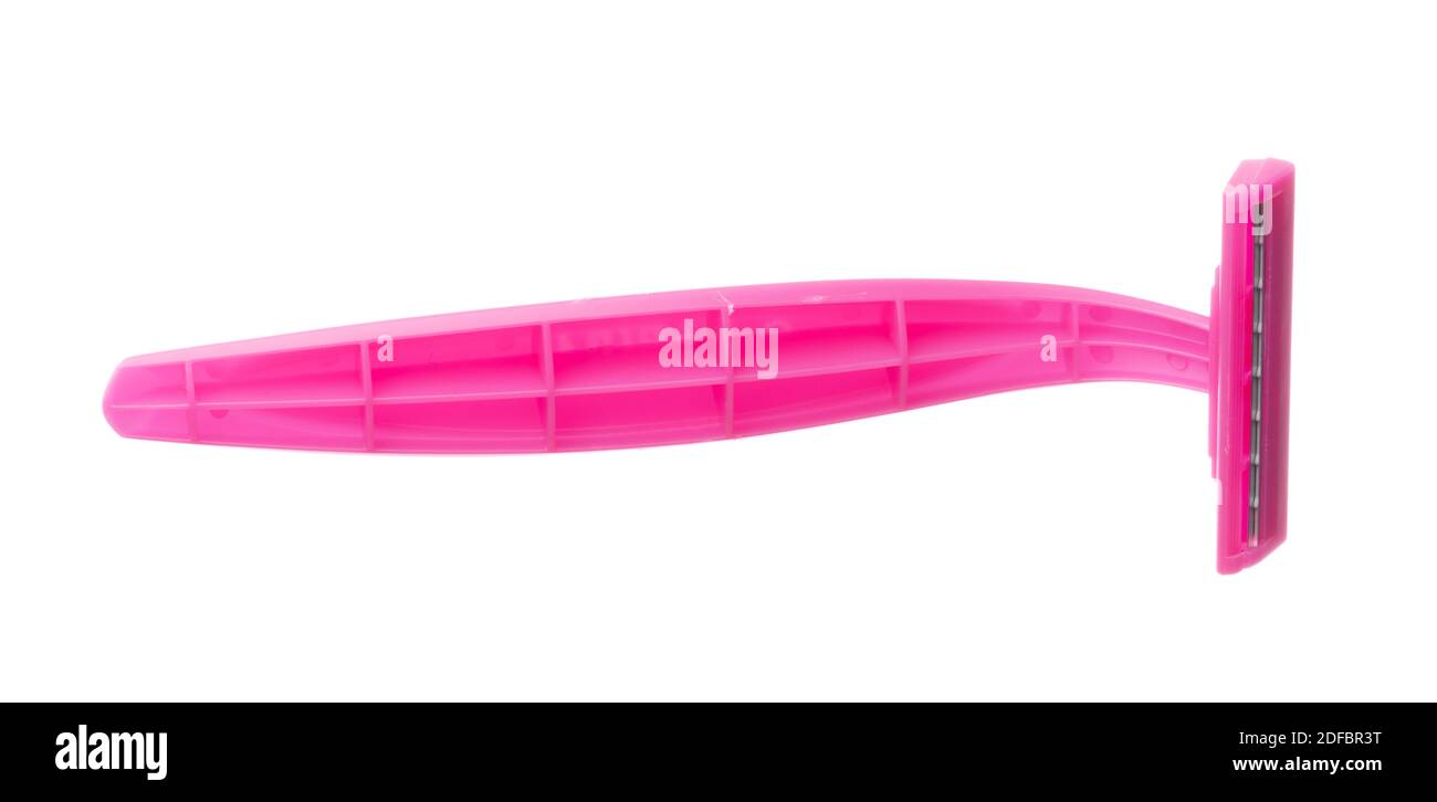 Female pink razor shaver isolated on white background Stock Photo - Alamy