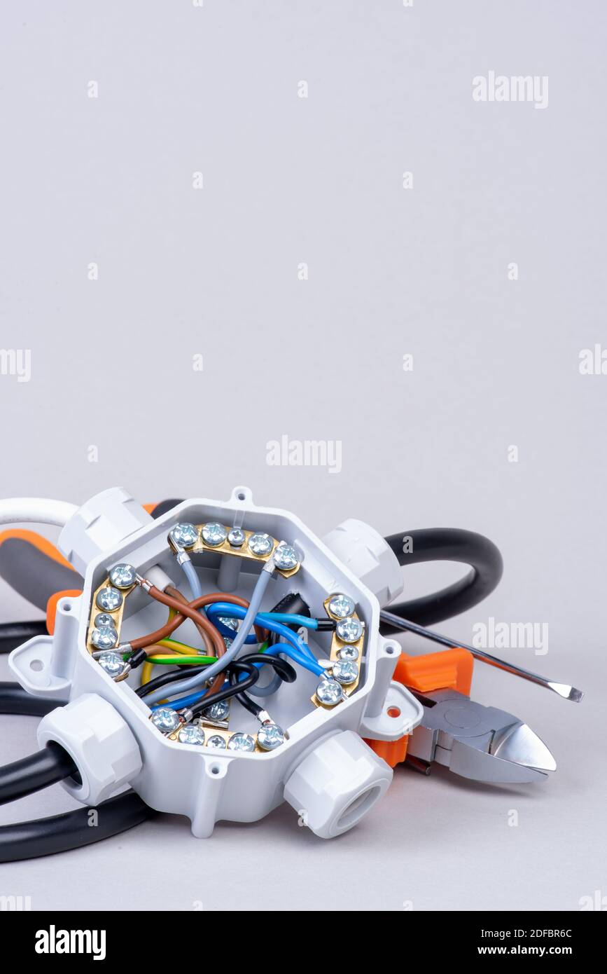 Components for use in electrical installations, junction box, cables ...