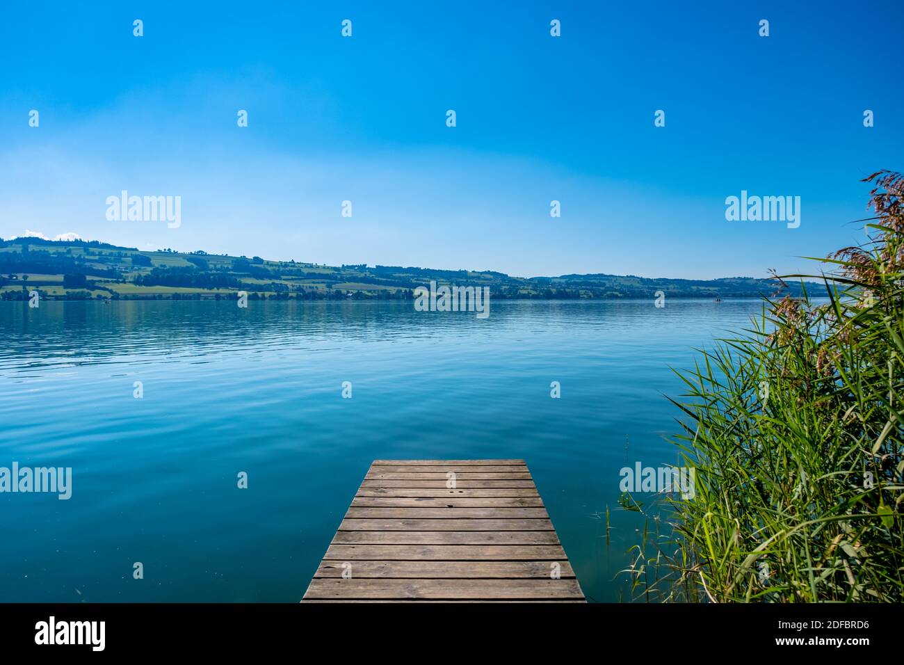 Pier On Lake - Sempach Switzerland Stock Photo - Alamy