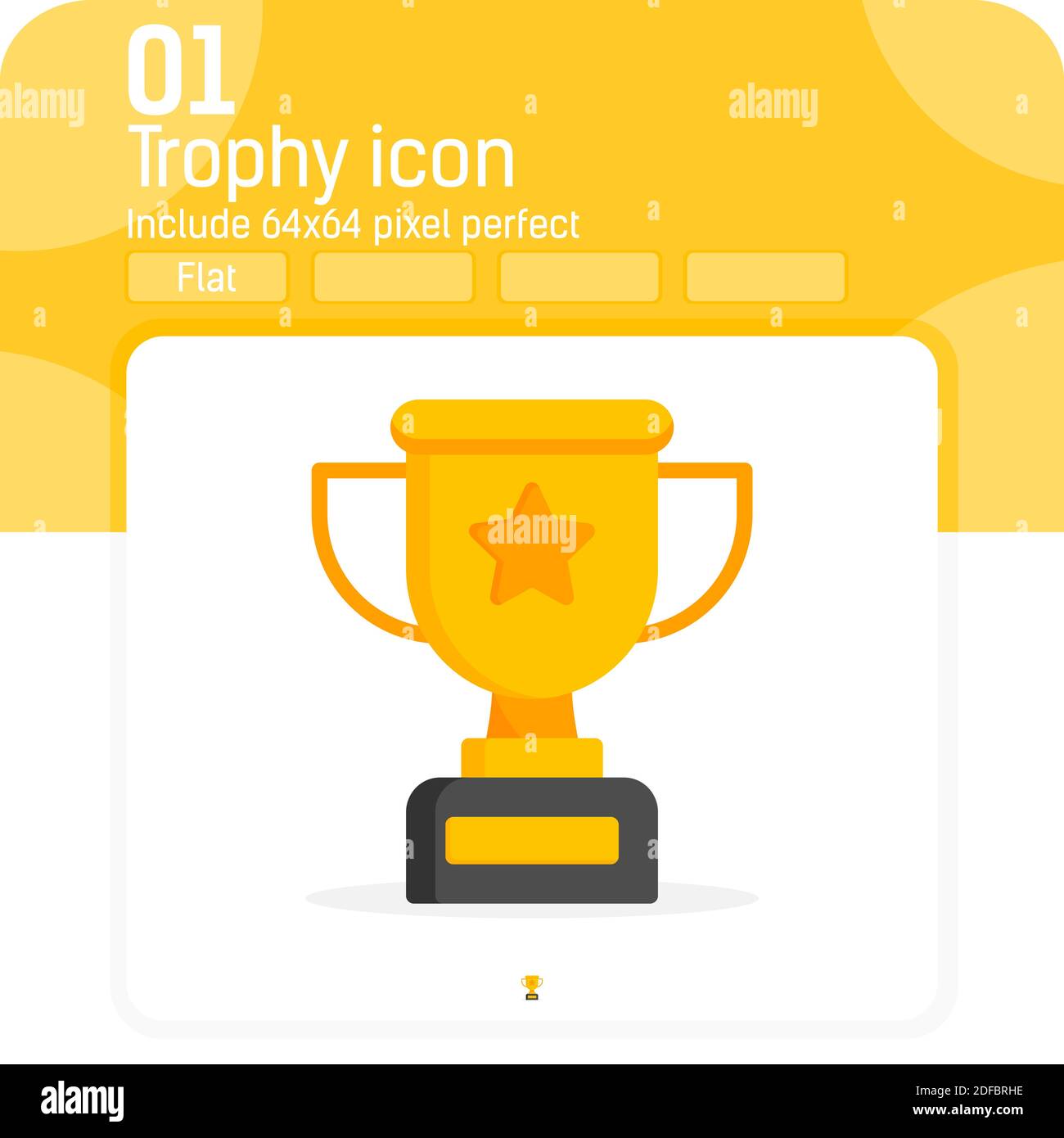 trophy cup icon vector with flat style isolated on white background ...