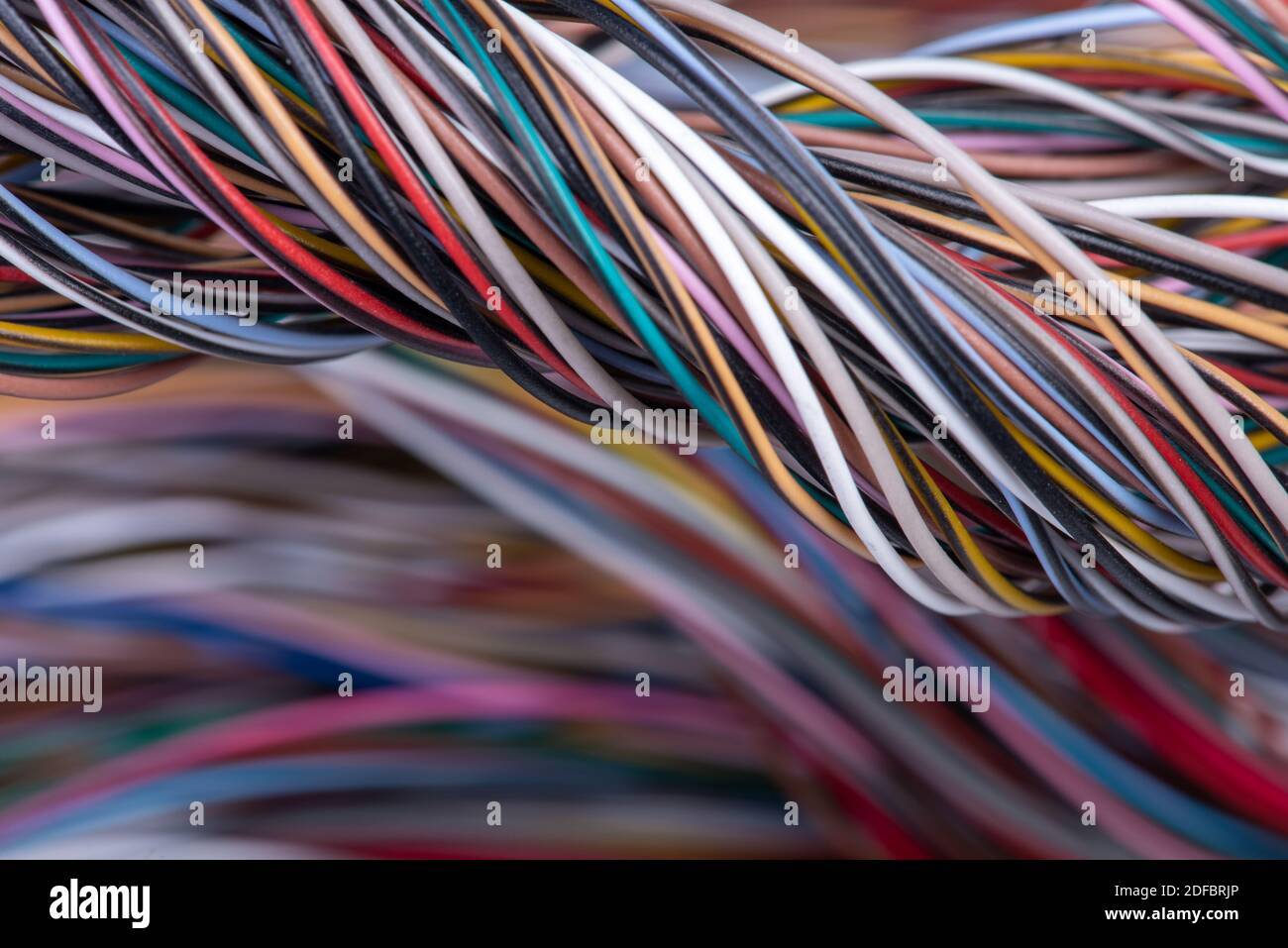 Mixture of electric cables and wires Stock Photo - Alamy