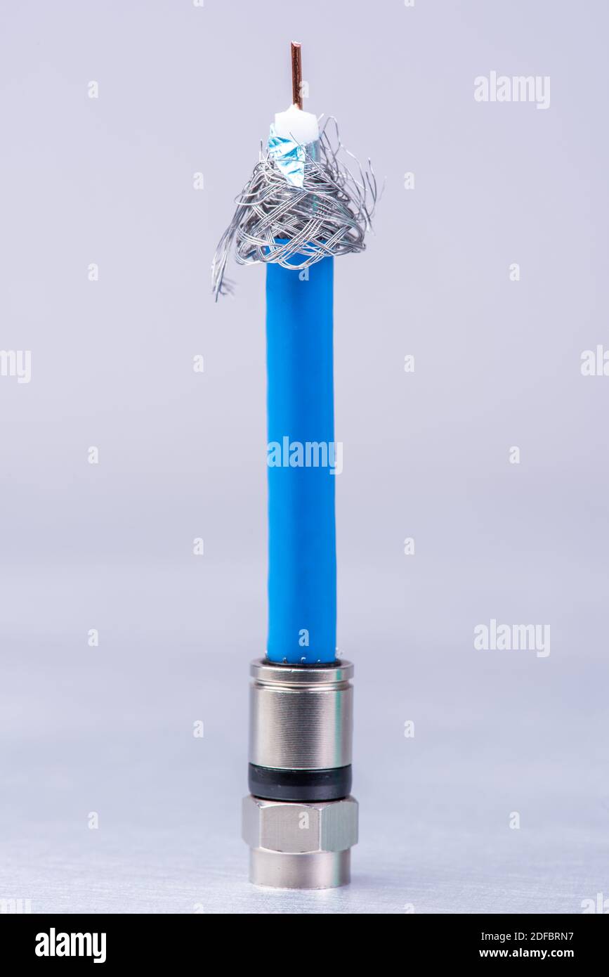 Catv Coaxial Cable with Connector Stock Photo - Alamy