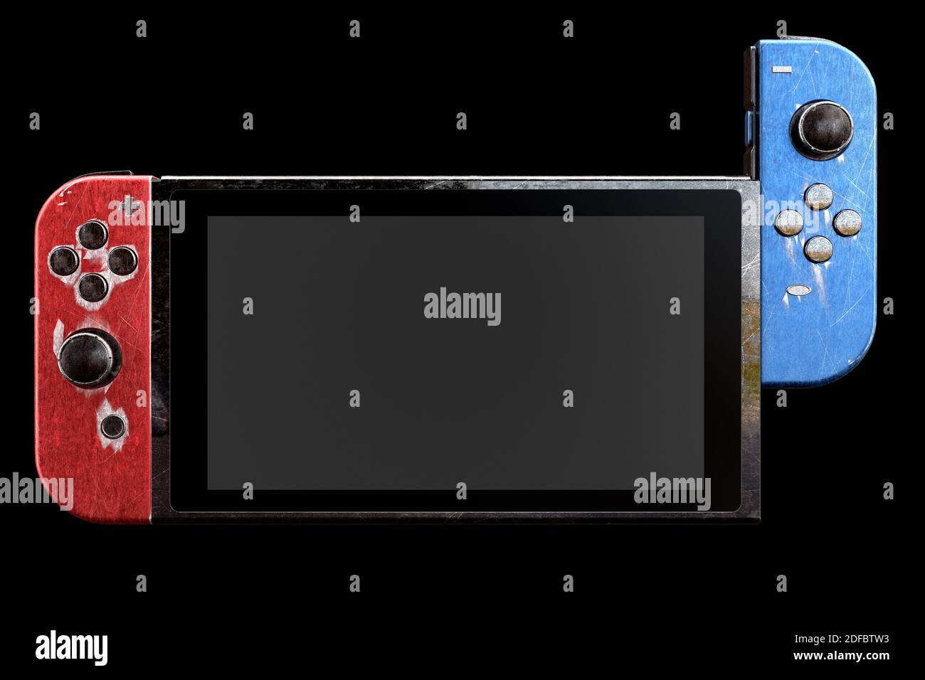 Conceptual used video game controllers attached to touch screen with ...