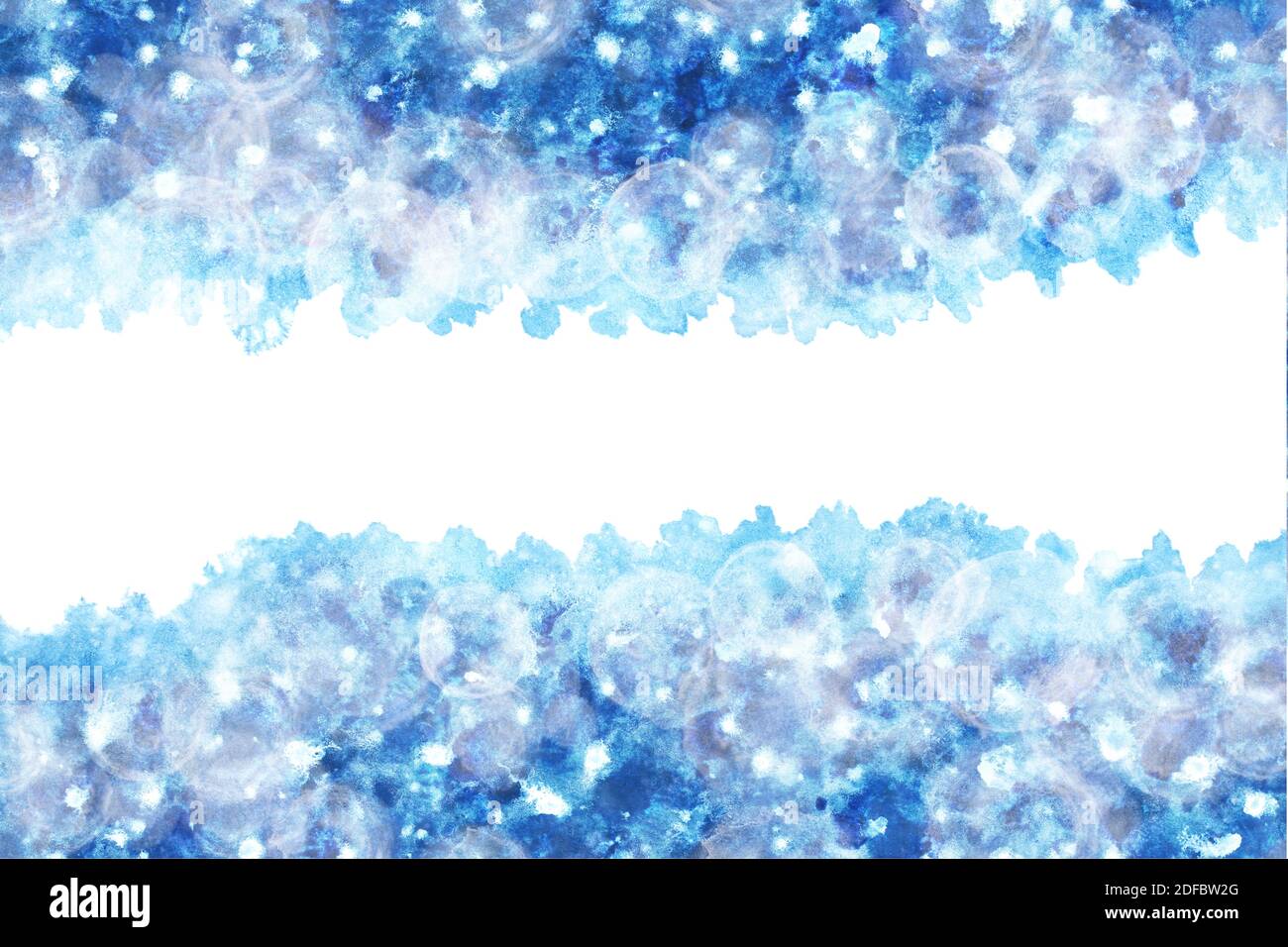 winter blue ice abstract on natural grunge watercolor hand paint ...