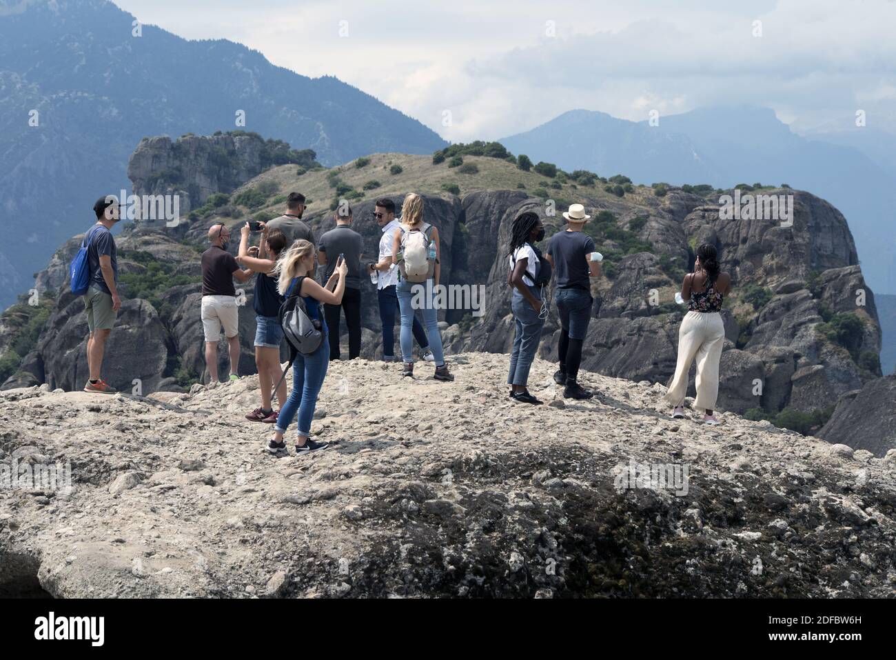 VOLOS, GREECE - Oct 29, 2020: The huge rock pillars were then formed by ...