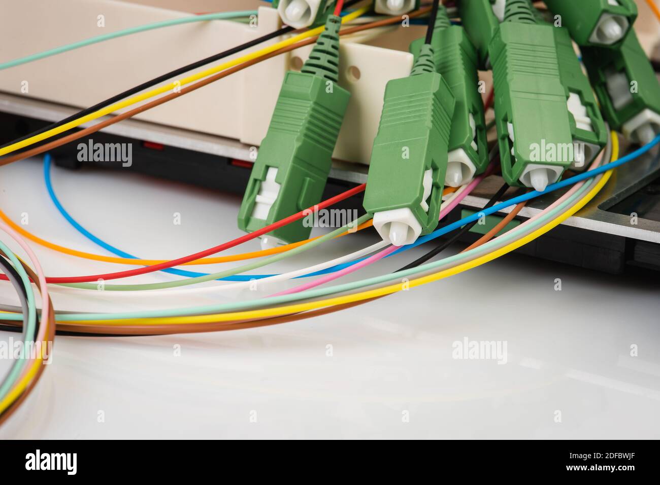 Fiber Optic Pigtail Cable Close-up Stock Photo - Alamy