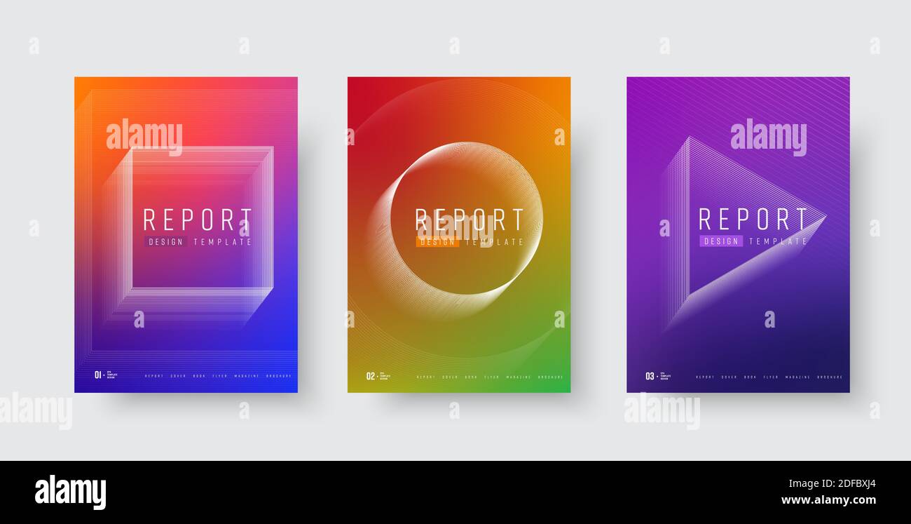Set of vector modern covers for reports and catalogs with gradient and ...