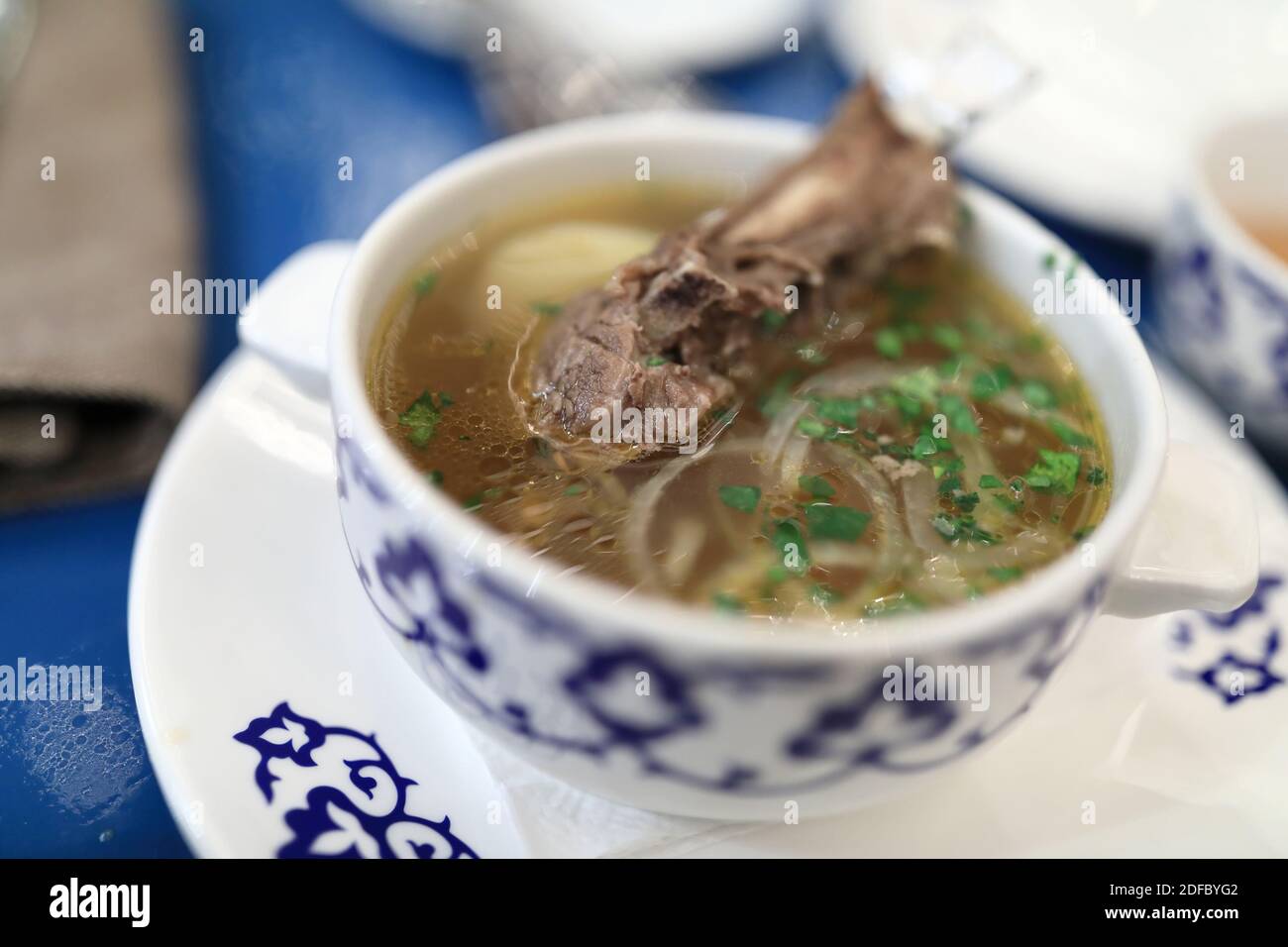 Shurpa uzbek cuisine lamb soup hi-res stock photography and images - Alamy