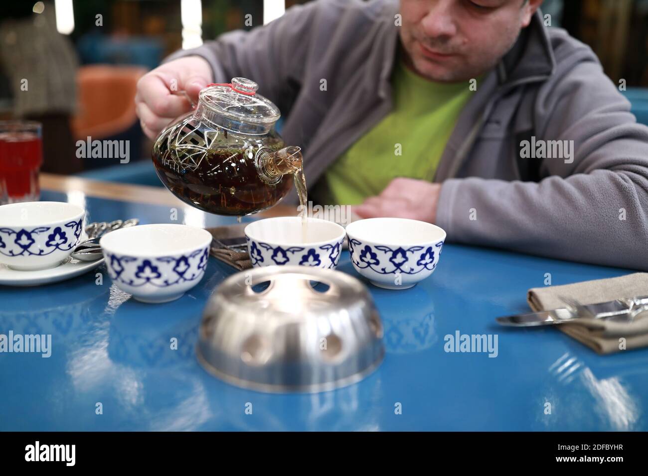 Traditional uzbek teapot cups hi-res stock photography and images - Alamy
