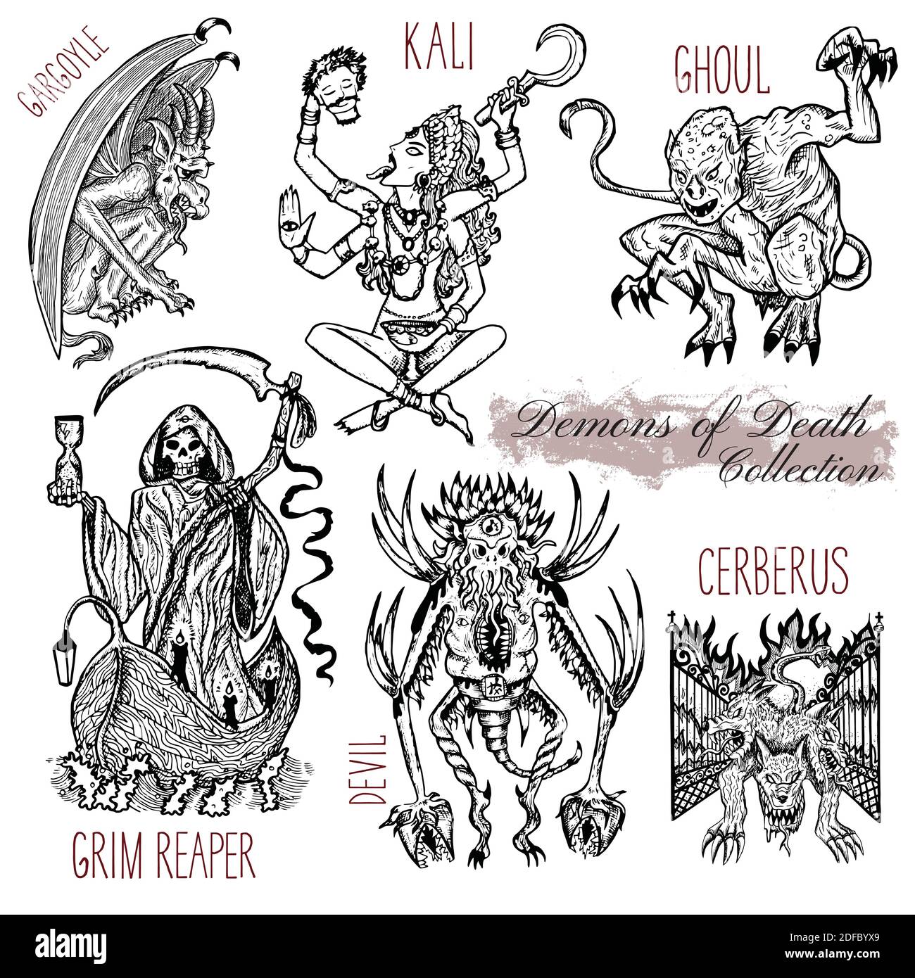 Mystic bacground with occult drawings. Hand drawn engraved illustration ...