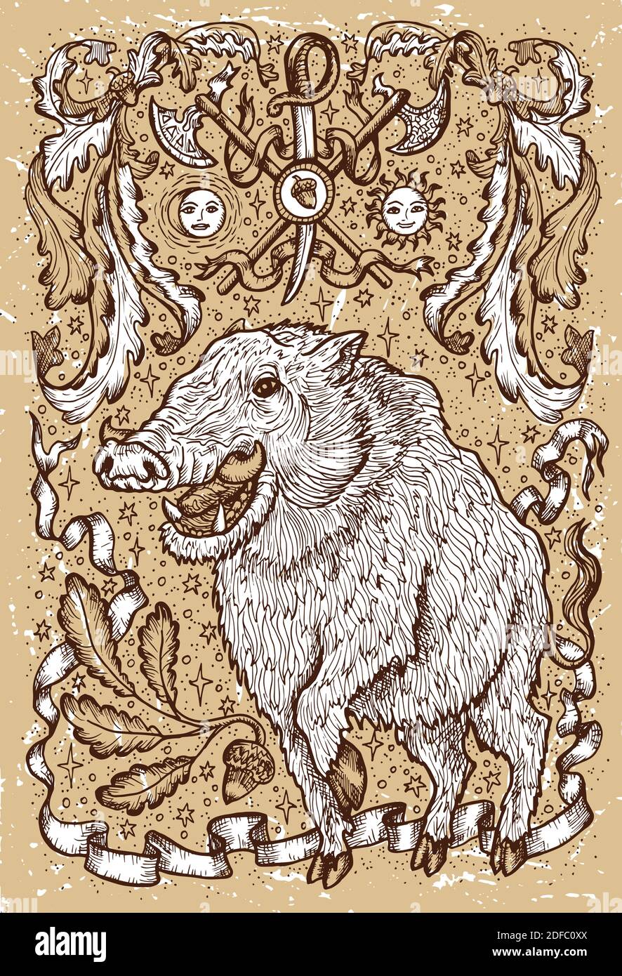 Zodiac animal sign, horoscope and astrological vector symbol. Graphic ...