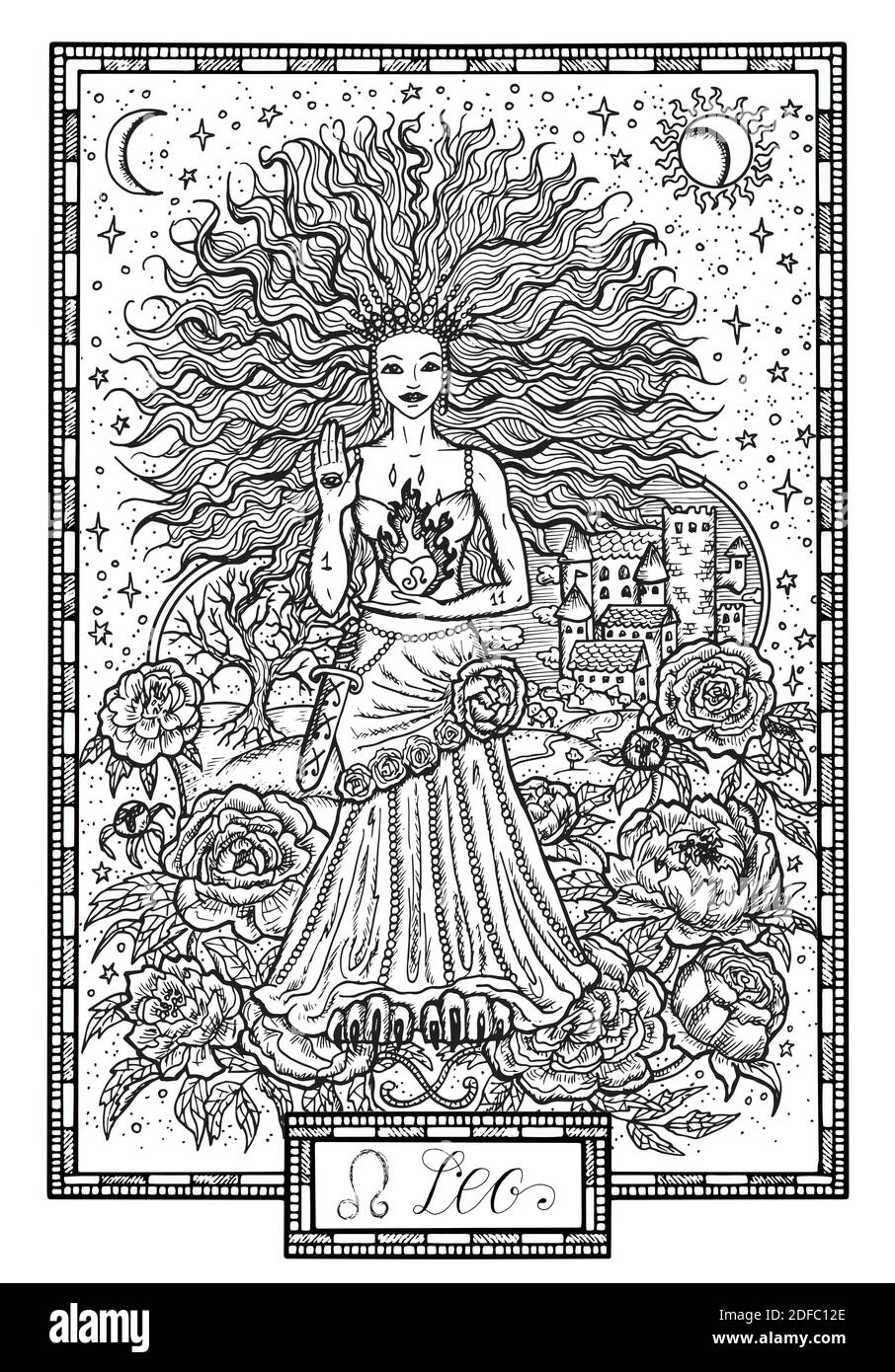 Zodiac sign collection. Hand drawn fantasy graphic vector illustration ...