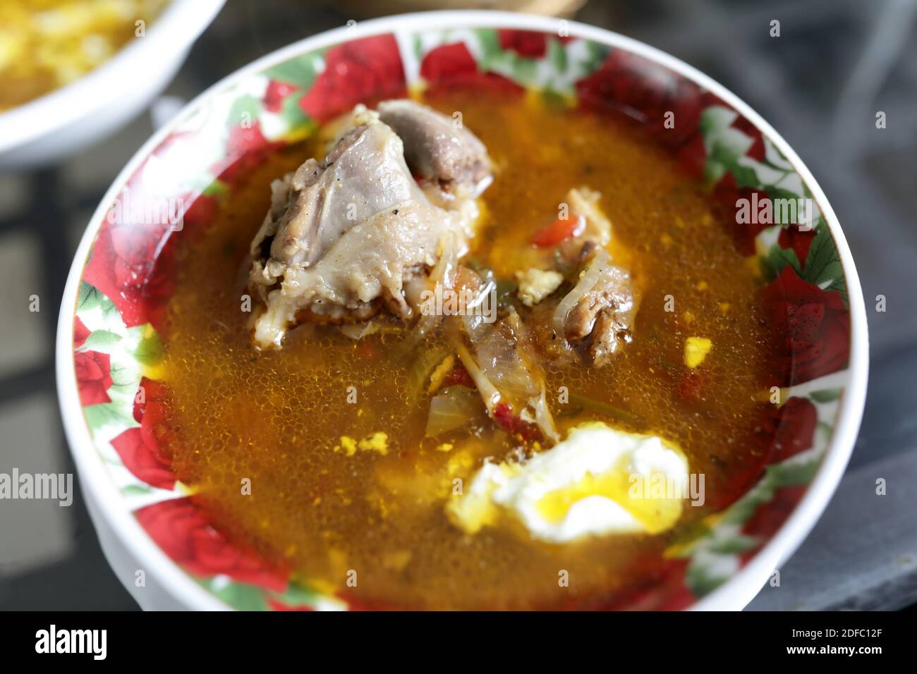 Bozbash Armenian soup with lamb and sour cream Stock Photo - Alamy