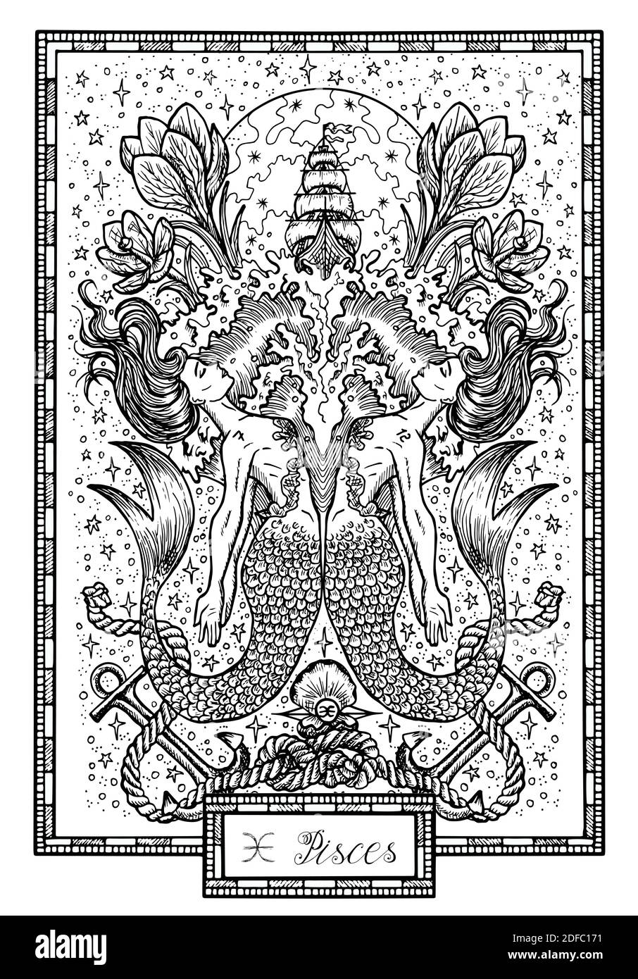 Zodiac sign collection. Hand drawn fantasy graphic vector illustration ...