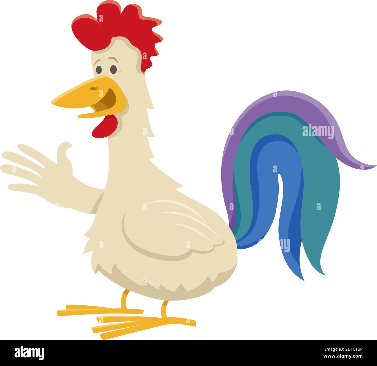 Cartoon illustration of funny rooster farm animal comic character Stock ...