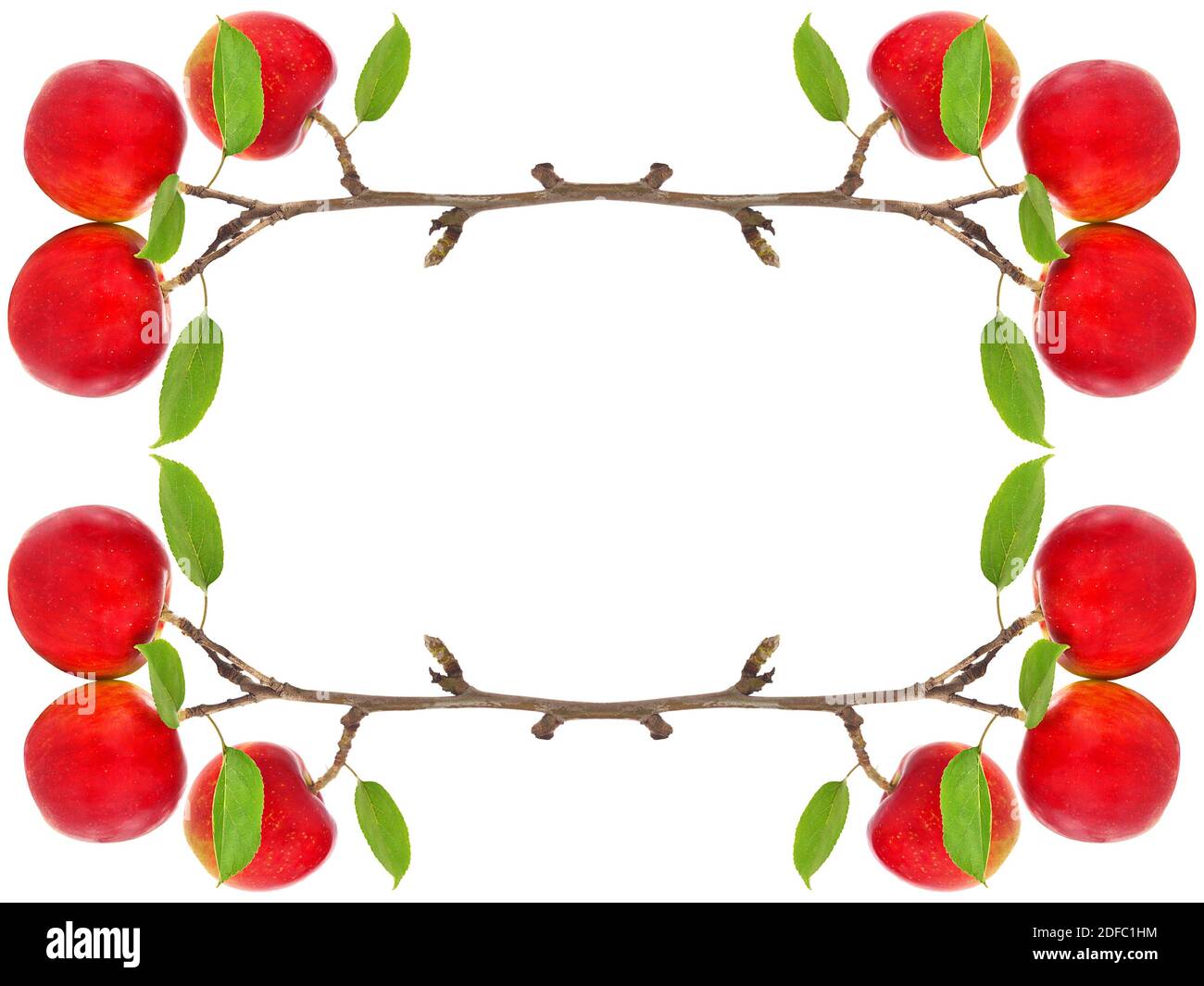 Branch leaves red apples Cut Out Stock Images & Pictures - Alamy