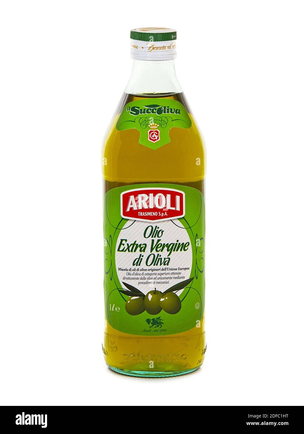 BUCHAREST, ROMANIA - JUNE 21, 2016. Arioli extra virgin olive oil ...