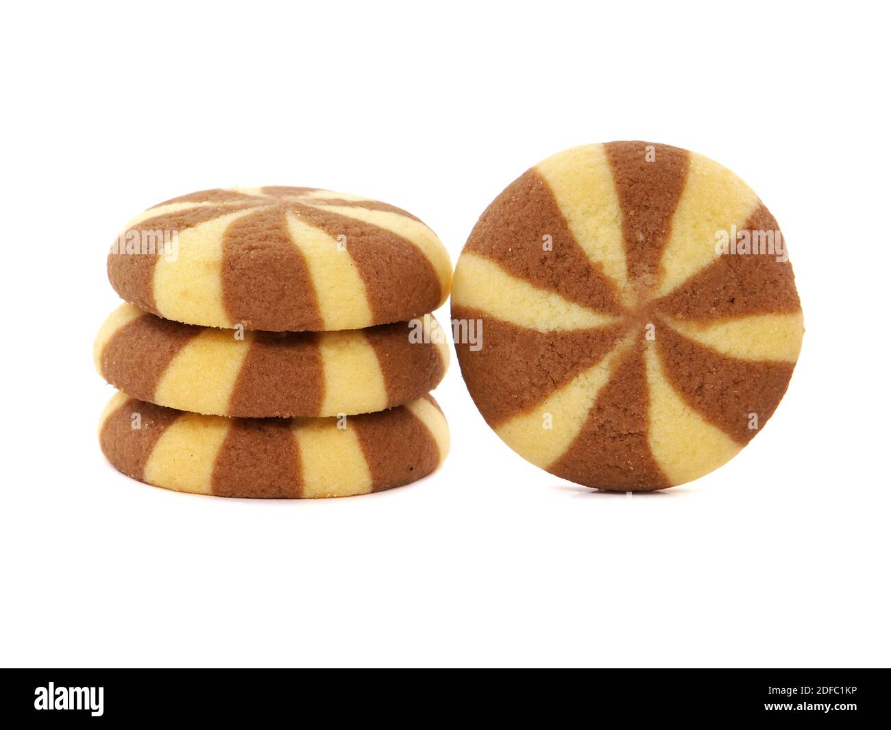 Two tone chocolate chip cookies isolated on white Stock Photo - Alamy