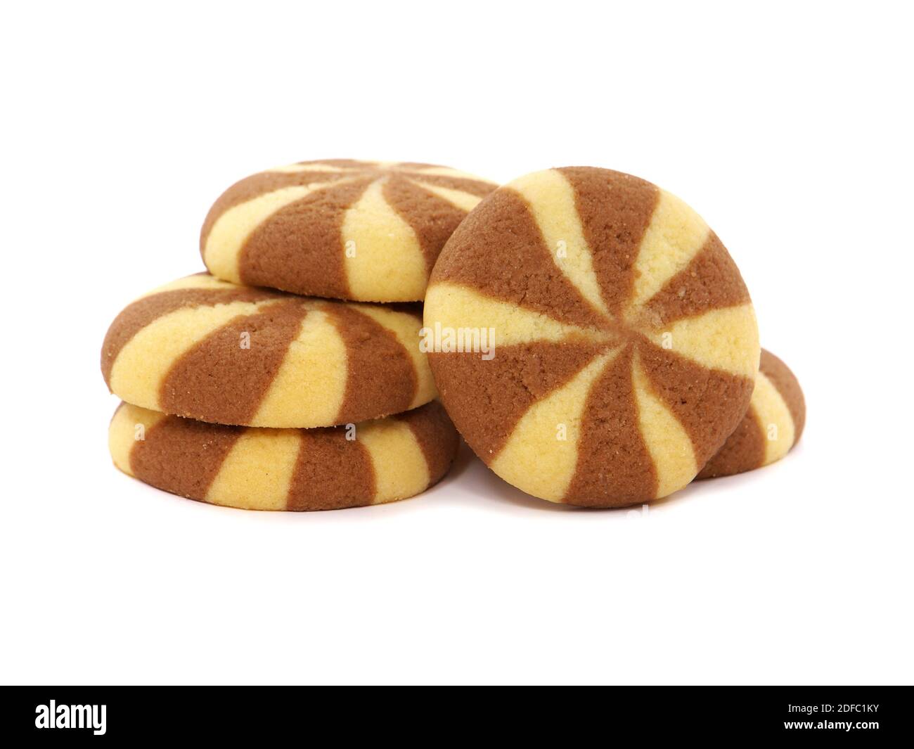 Two tone chocolate chip cookies isolated on white Stock Photo - Alamy