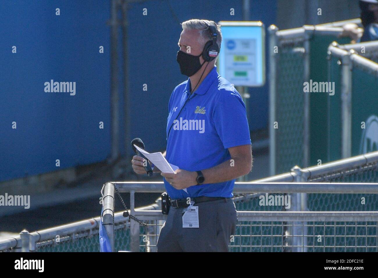 UCLA Radio personality Wayne Cook during an NCAA football game between ...