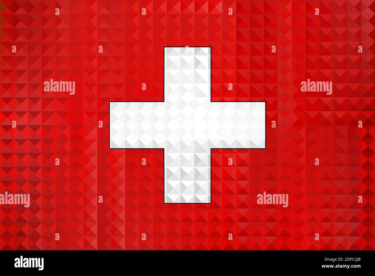 Geometric flag of the Switzerland - Illustration, Three dimensional ...