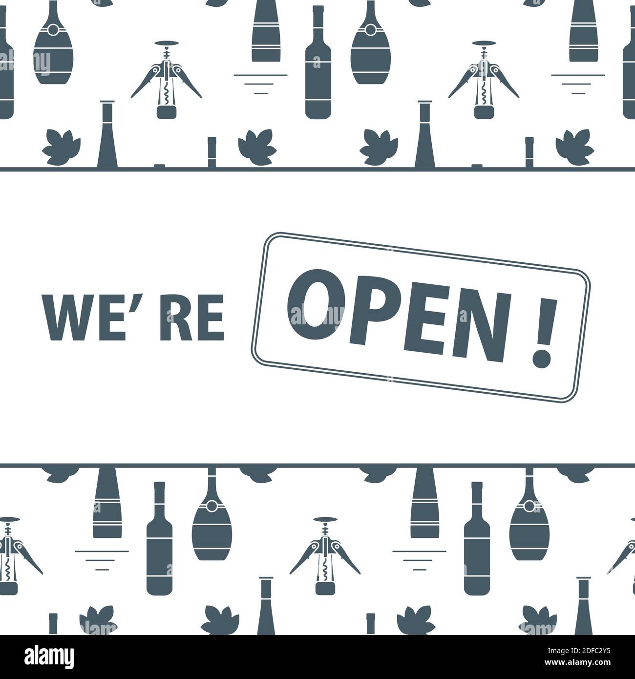Vector illustration Reopening of liquor store alcohol shop bar after ...