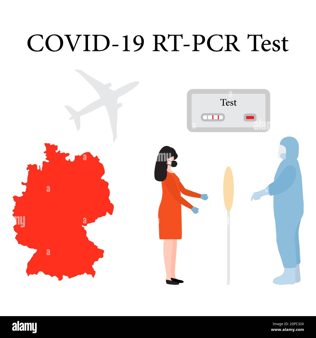 Vector illustration Carrying out RT PCR test to diagnose coronavirus ...