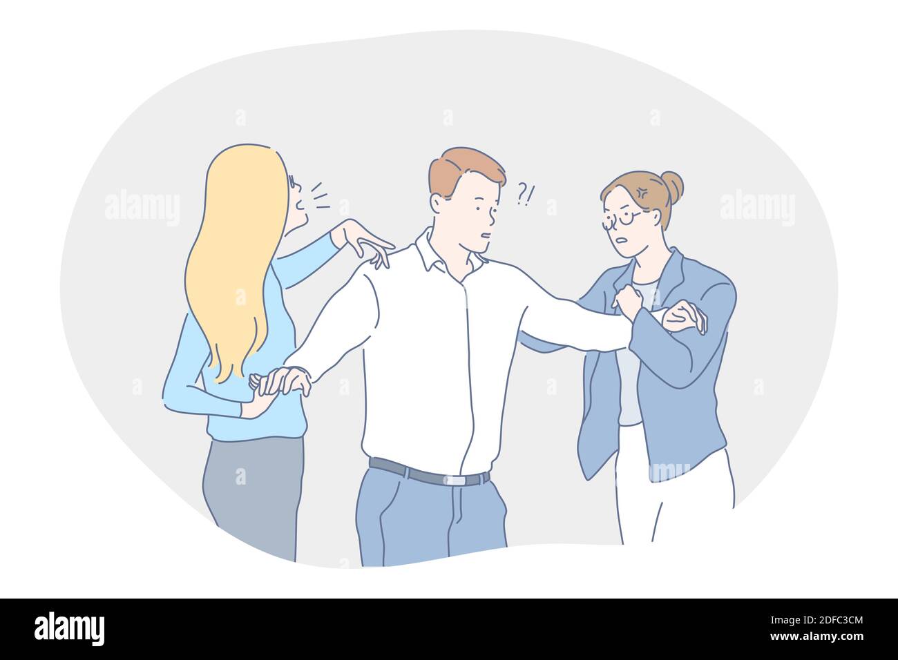 Conflict, misunderstanding, problems in communication concept Stock ...